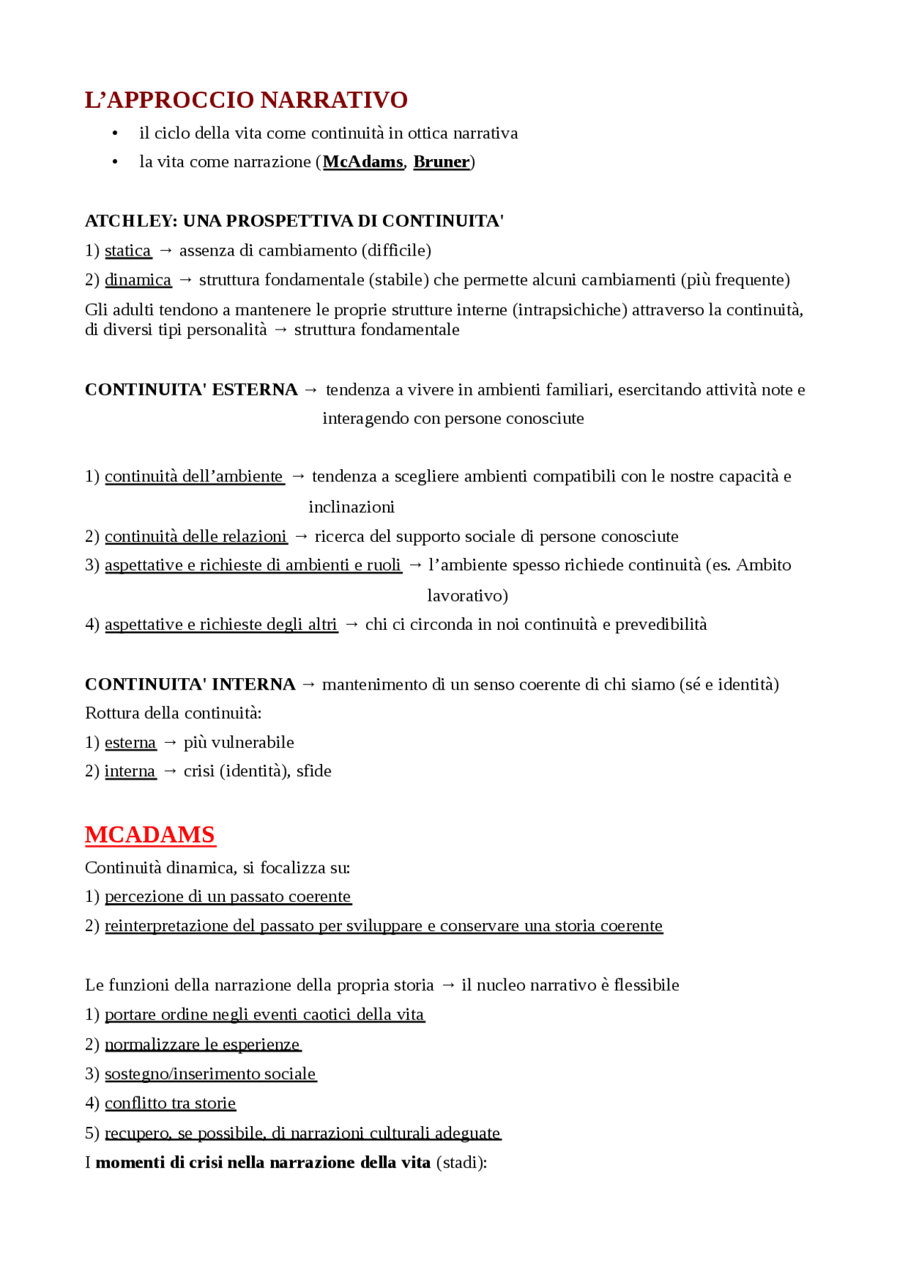 Appunti Di Psicologia Del Ciclo Di Vita Docsity