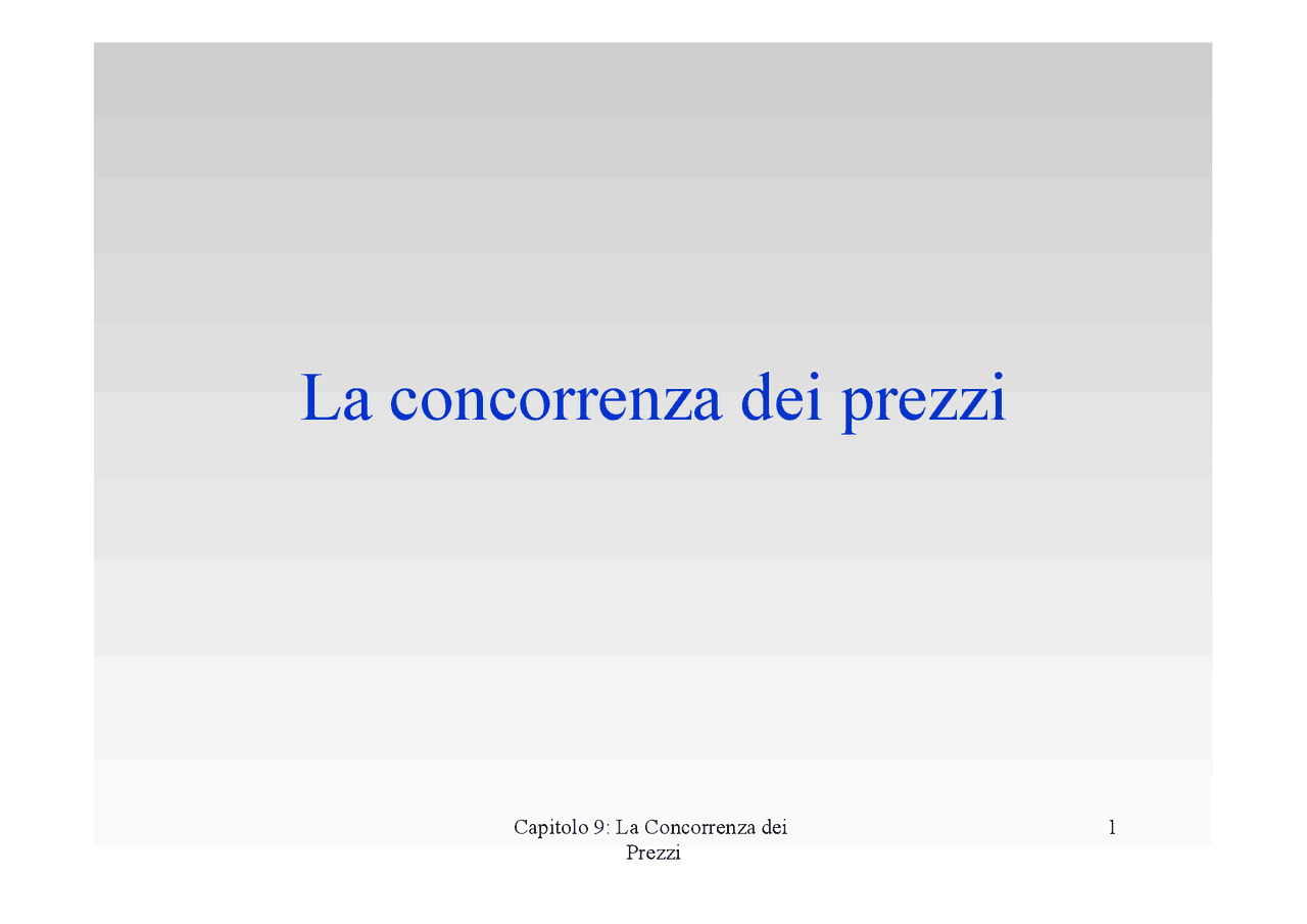 Bertrand e la concorrenza - Docsity