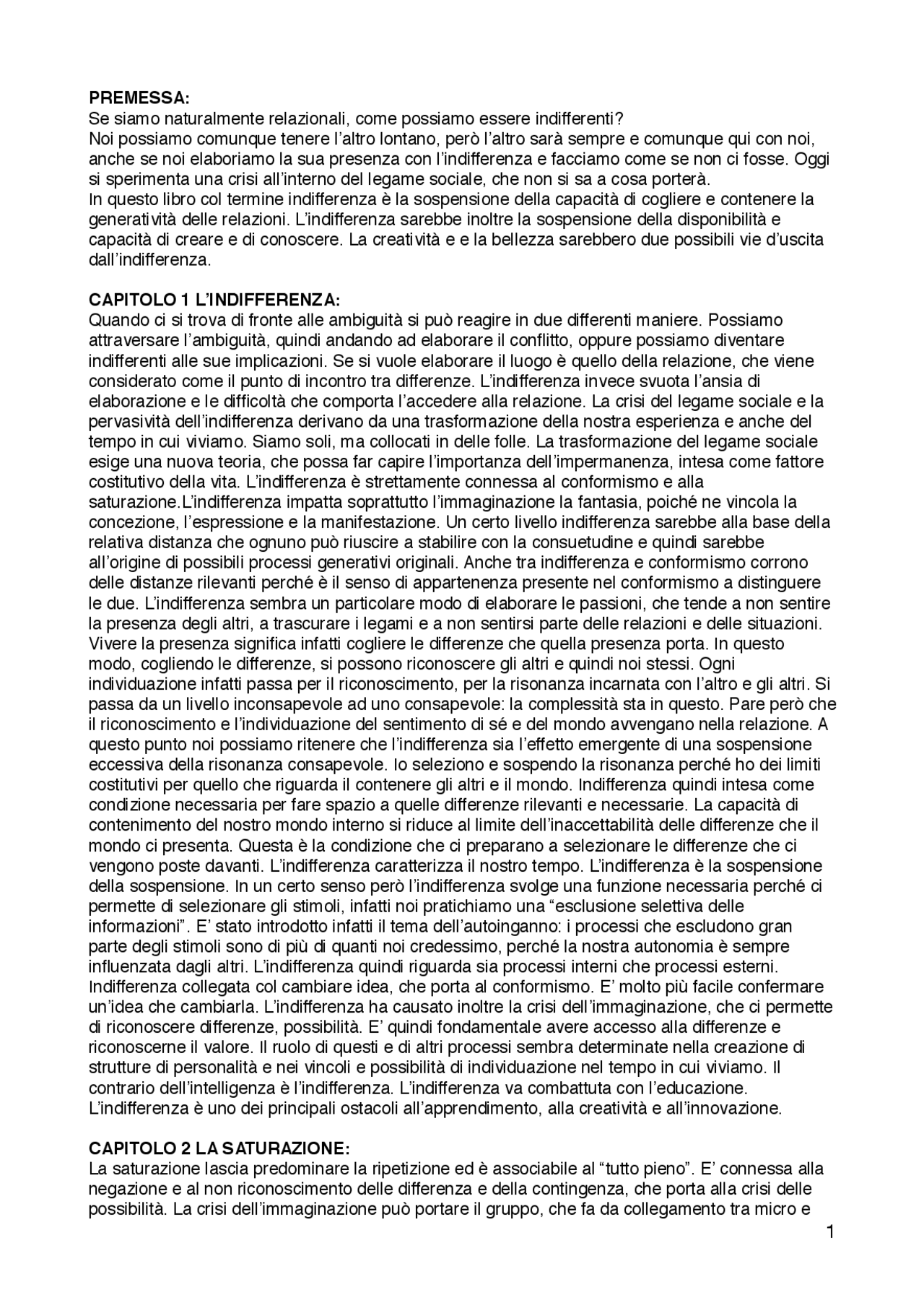 Riassunto Contro Lindifferenza Docsity