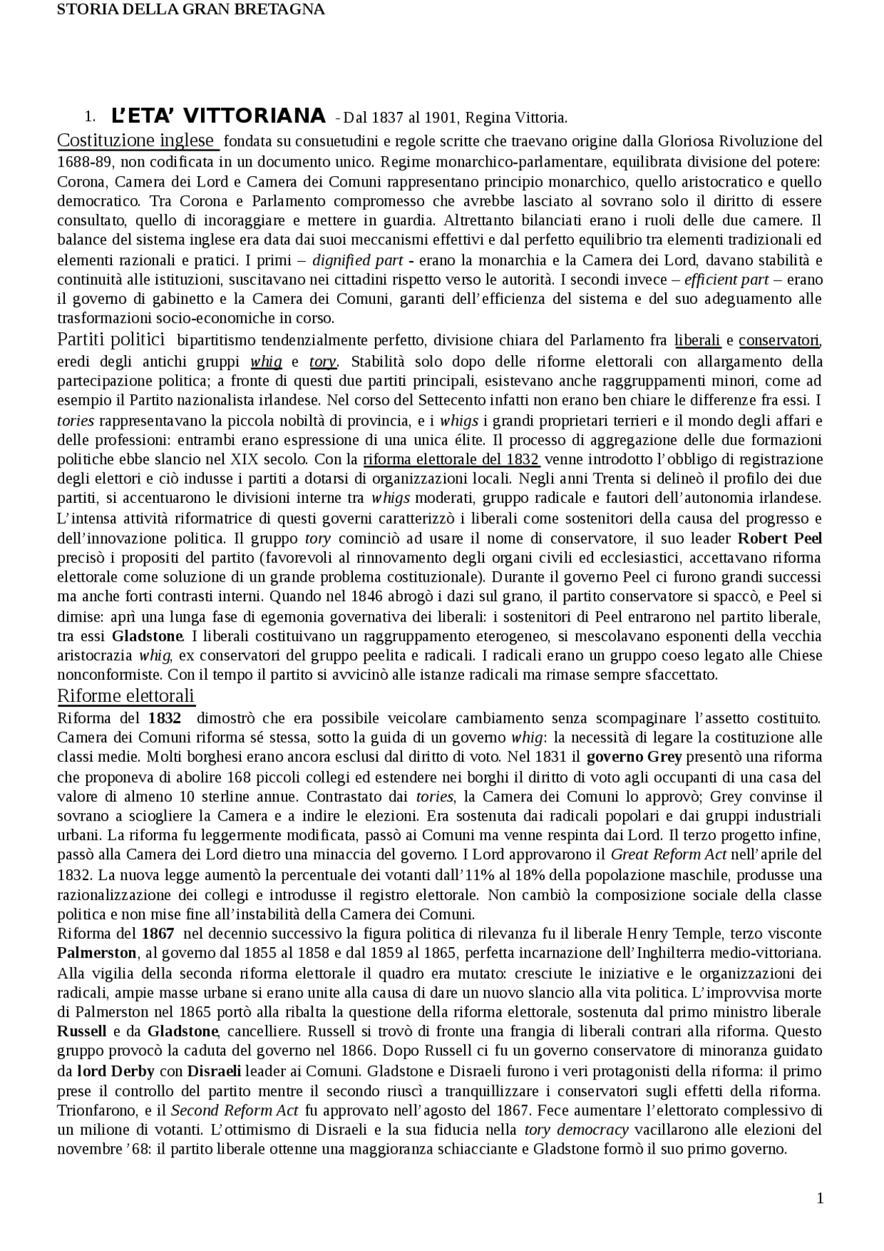 Storia della Gran Bretagna - Giulia Guazzaloca | Sintesi del corso di ...