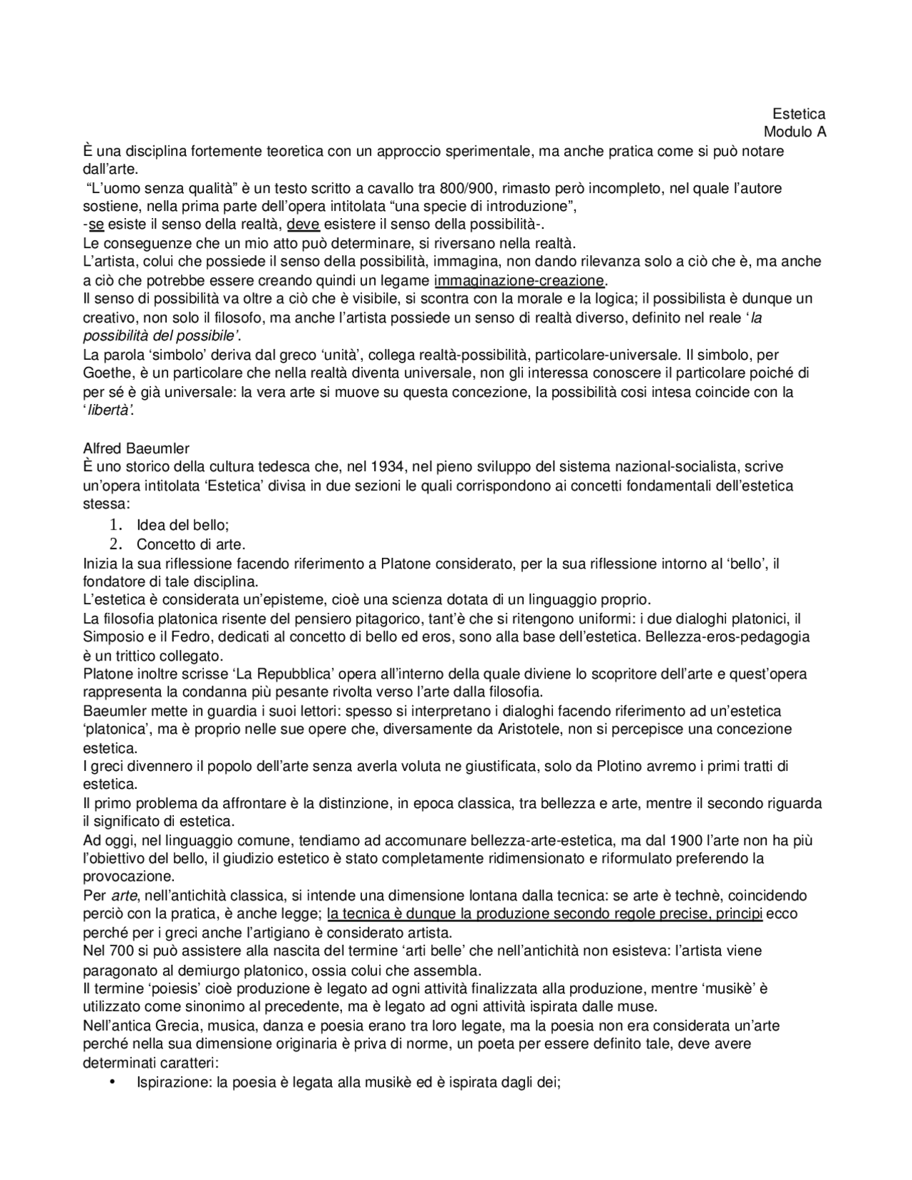 Modulo A Appunti Integrati Lacchin Docsity