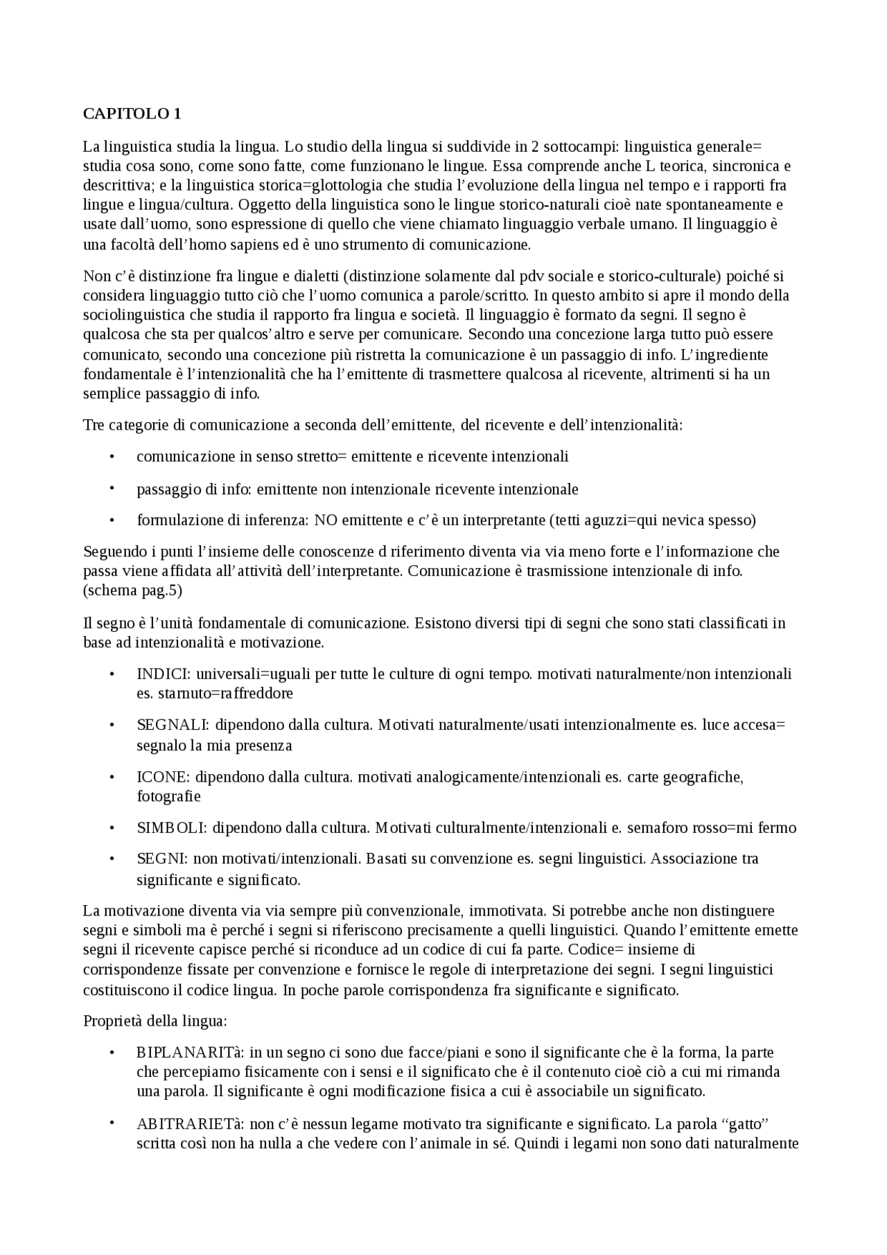 Linguistica Un Corso Introduttivi Docsity