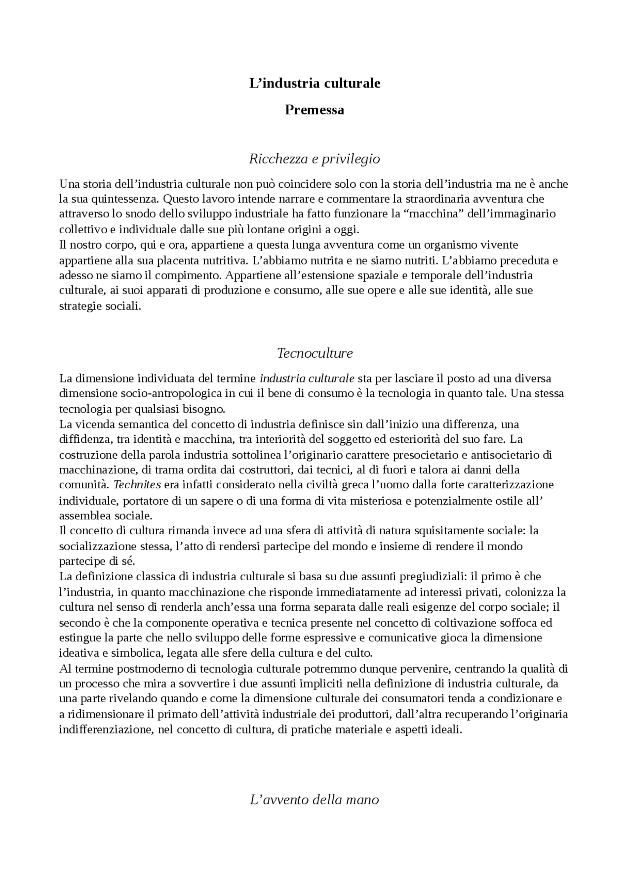 Lindustria Culturale Abruzzese Docsity