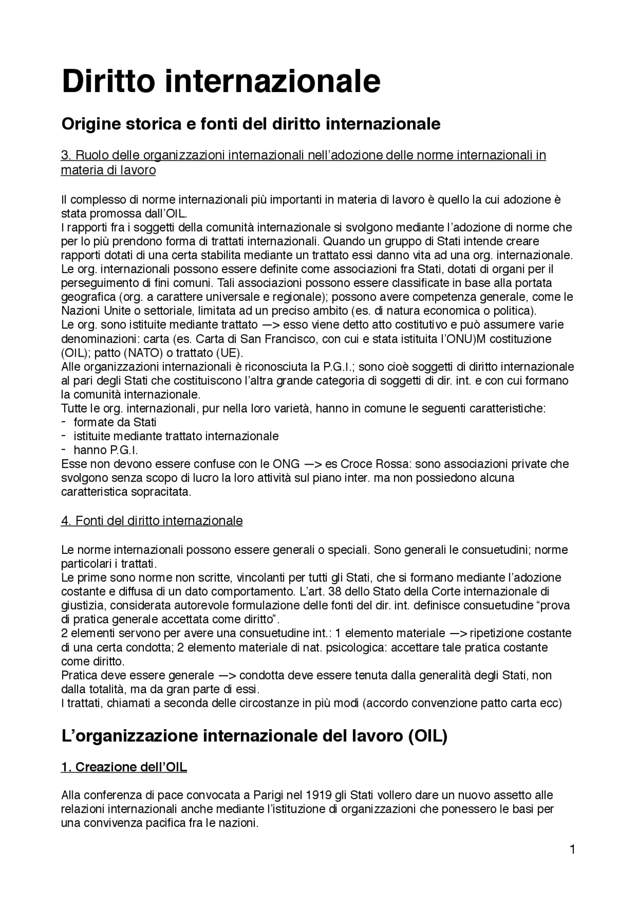 Diritto Internazionale Zanobetti Docsity