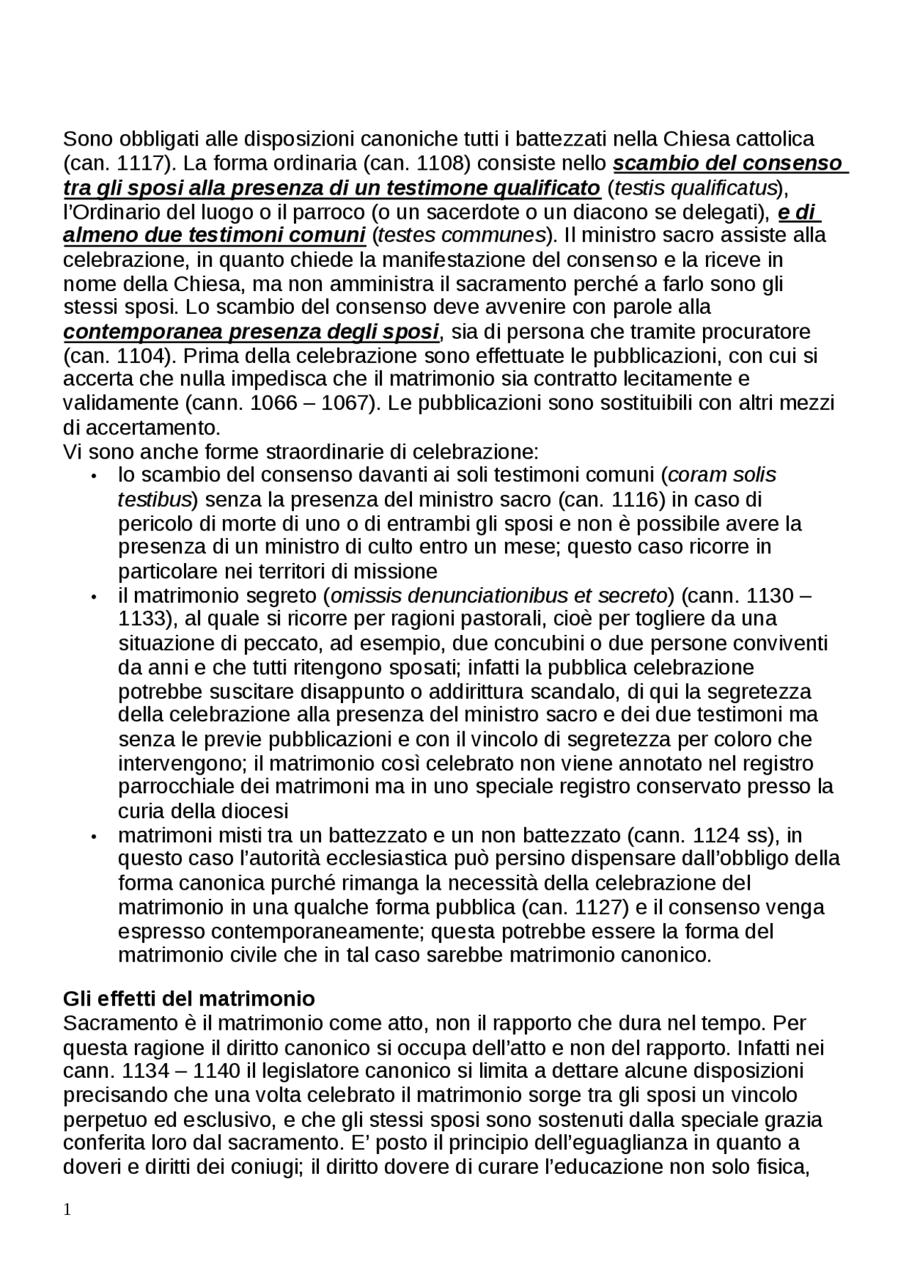 Diritto Canonico Appunti Riassunto Docsity