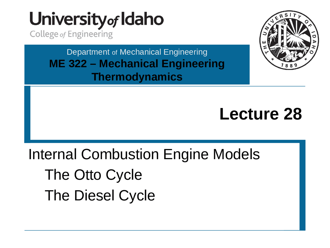 Internal Combustion Engine Models Docsity