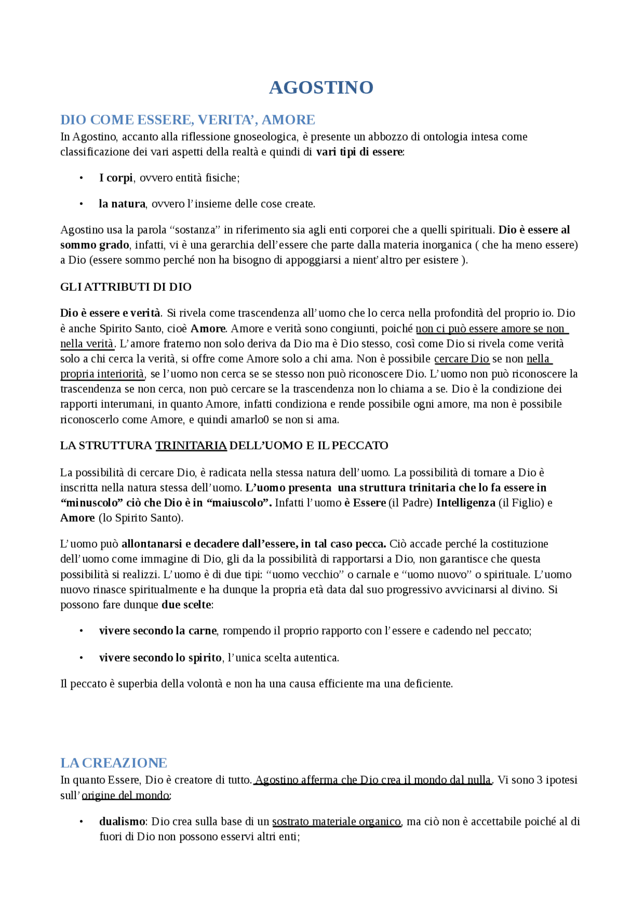 Agostino Riassunto Abbagnano Docsity