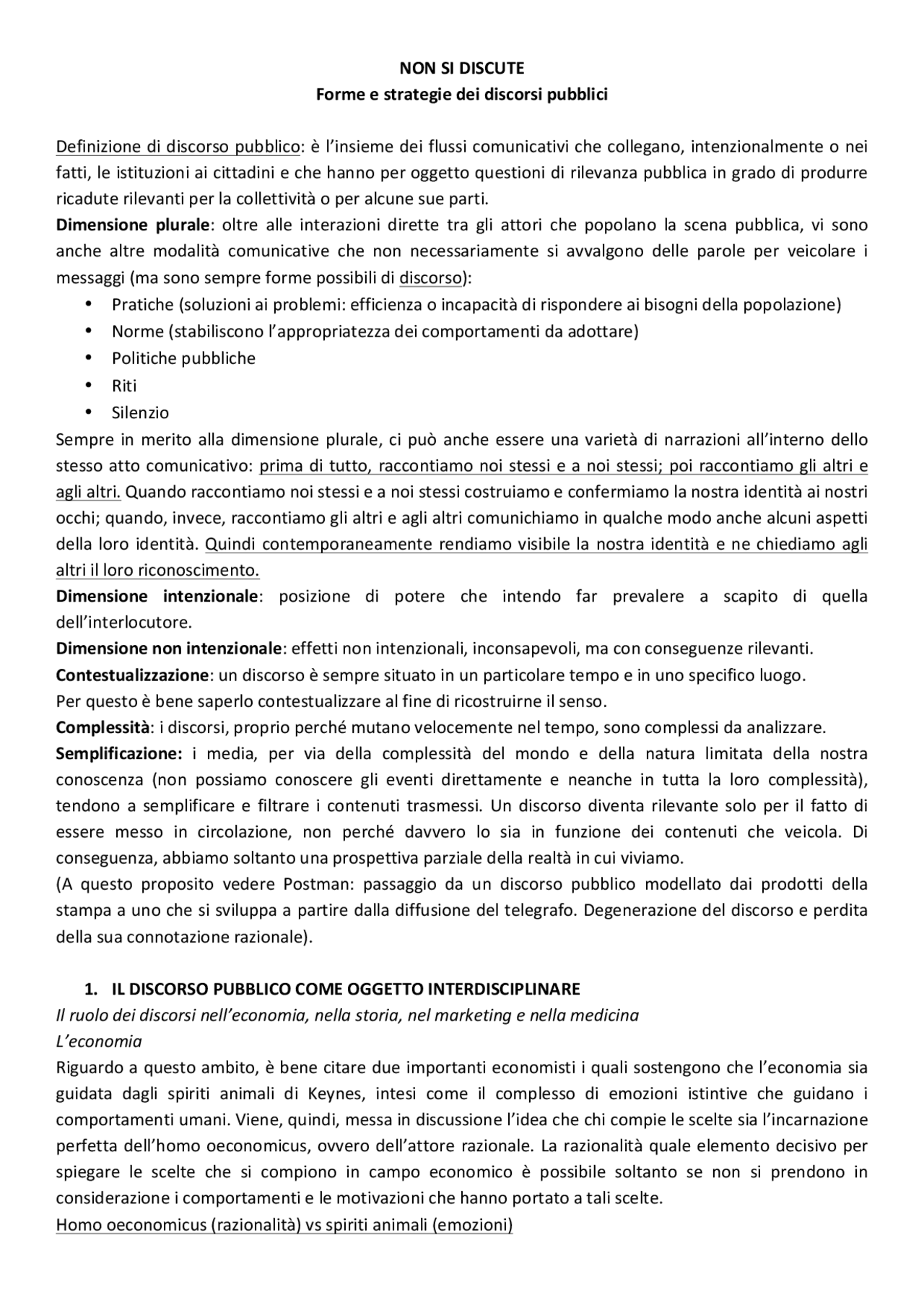 Riassunto Del Libro Non Si Discute Neil Postman Prove Desame Di