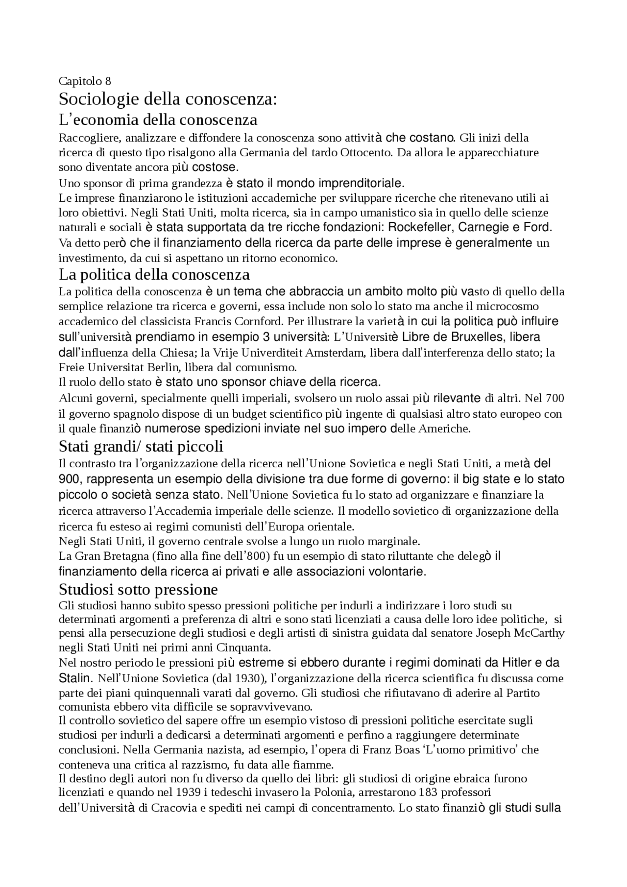 Sociologie Della Conoscenza Docsity