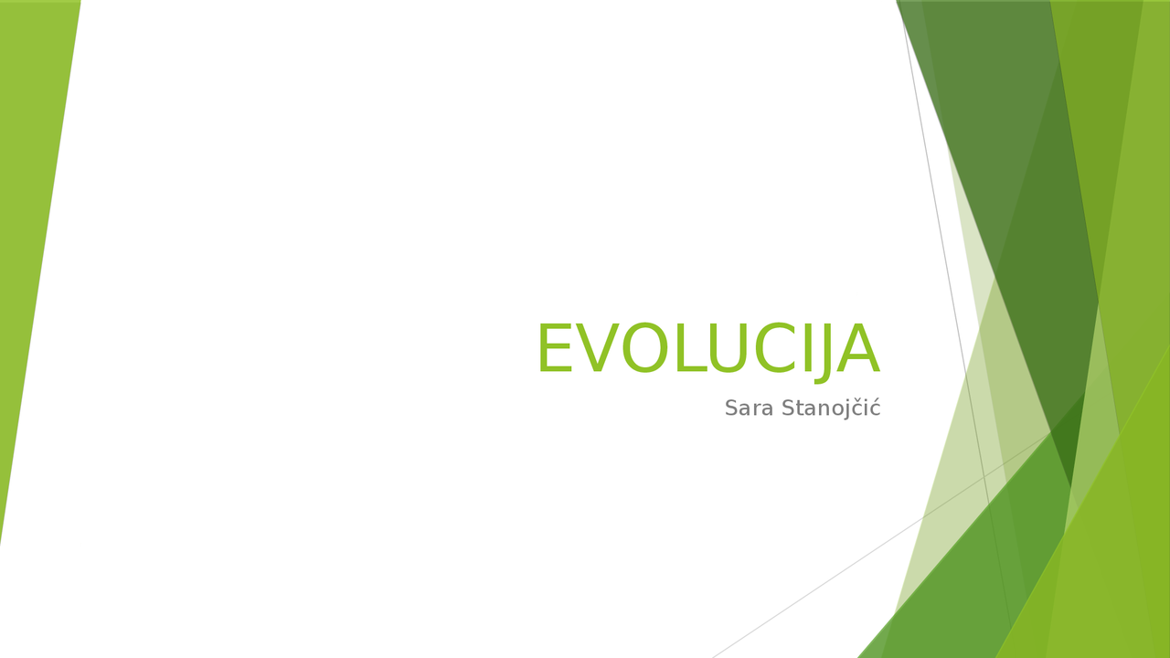 Prezentacija O Evoluciji Slajdovi Predlog Biologija Docsity