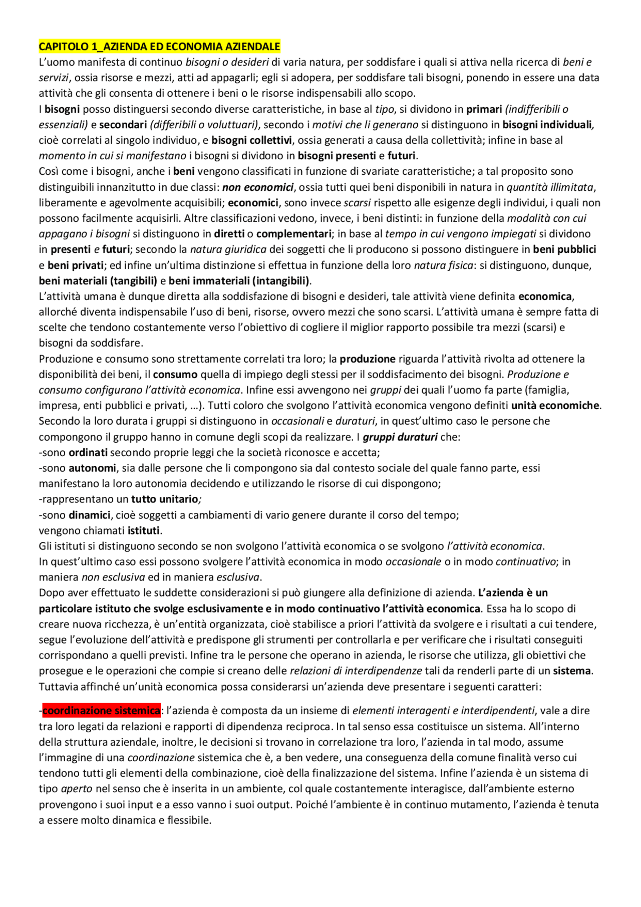 Prepararsi Allesame Di Economia Aziendale Docsity