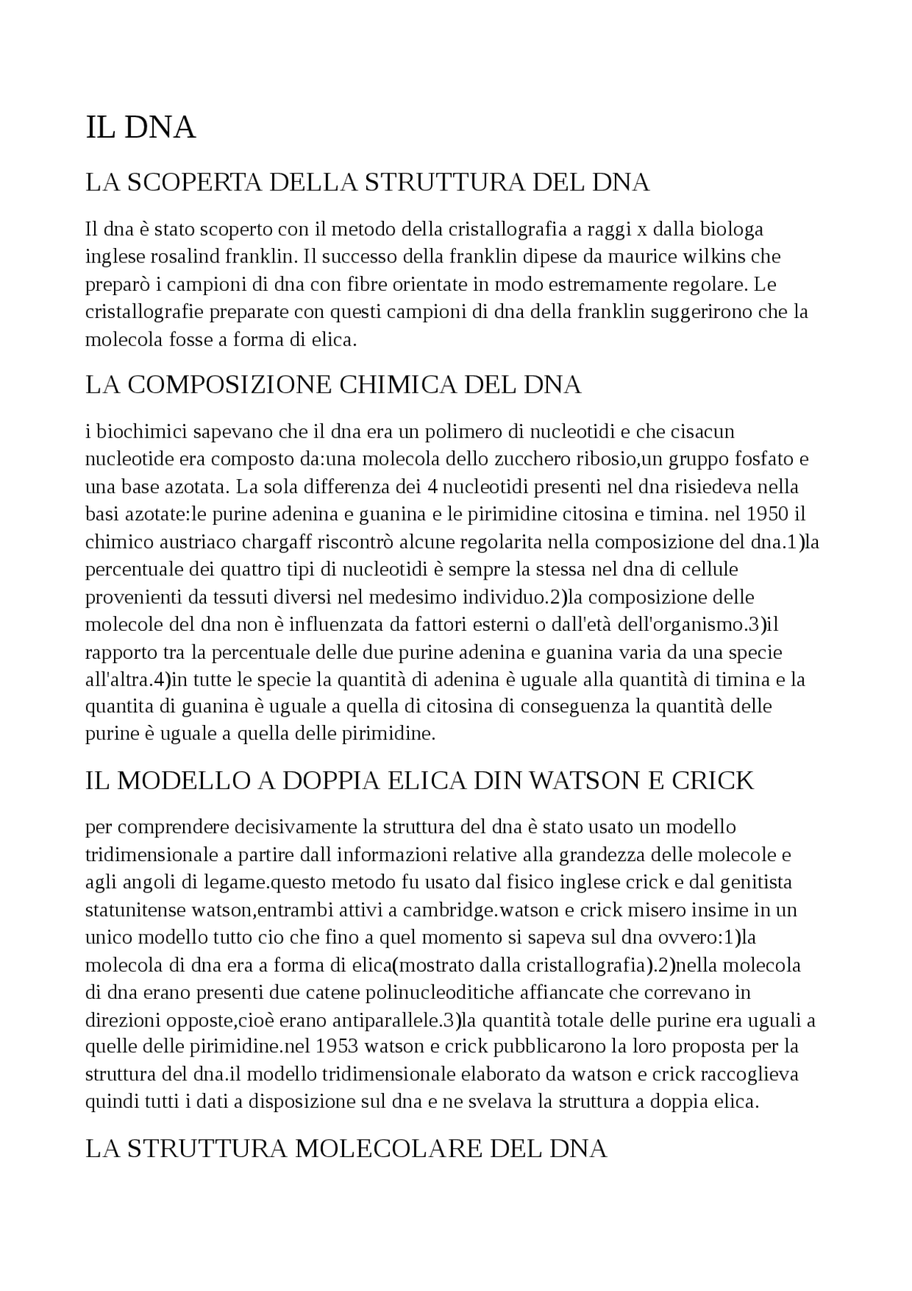 Riassunto Su Dna Quarto Liceo Scientifico Docsity