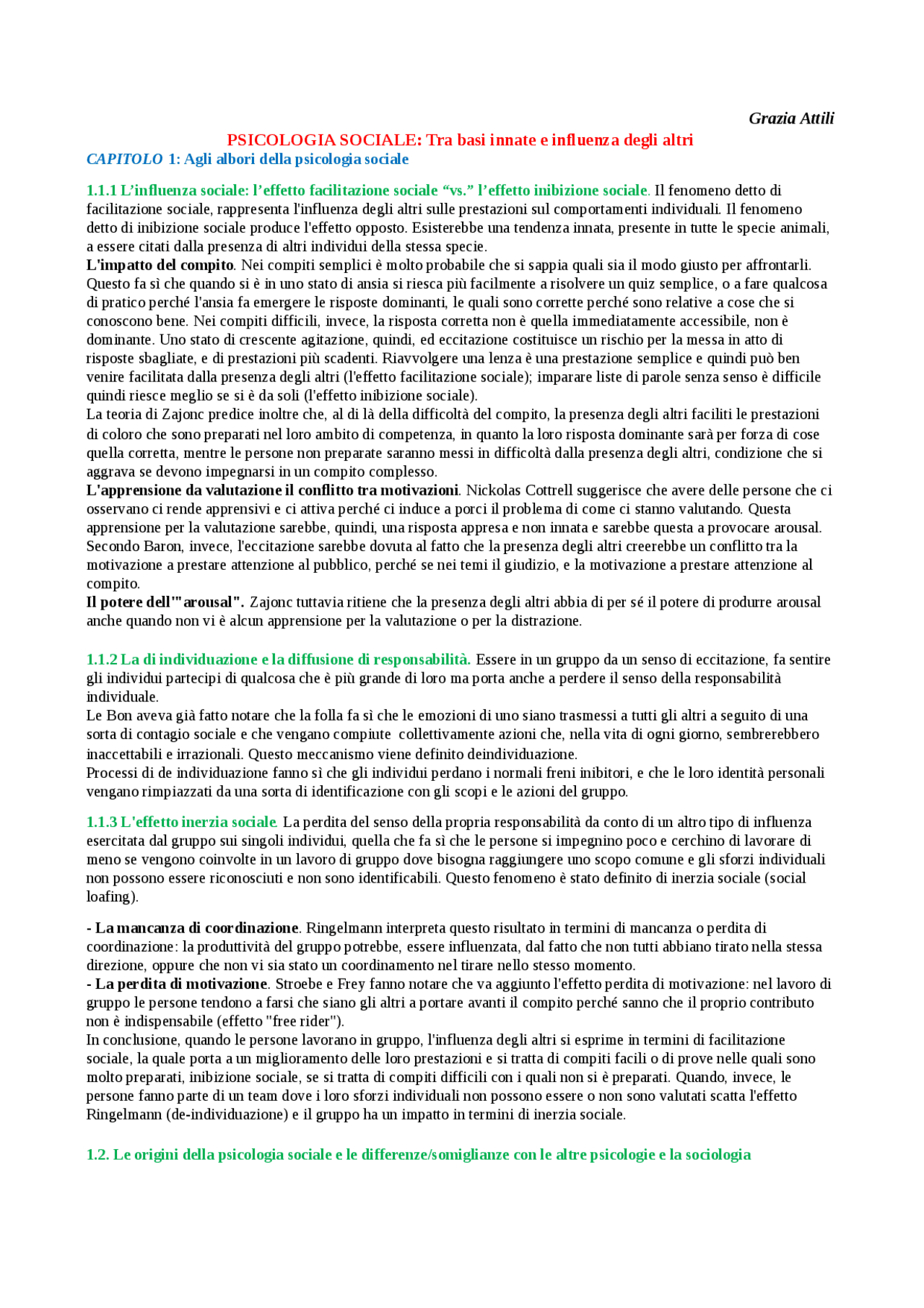 Psicologia Sociale Tra Basi Innate E Influenza Degli Altri Docsity