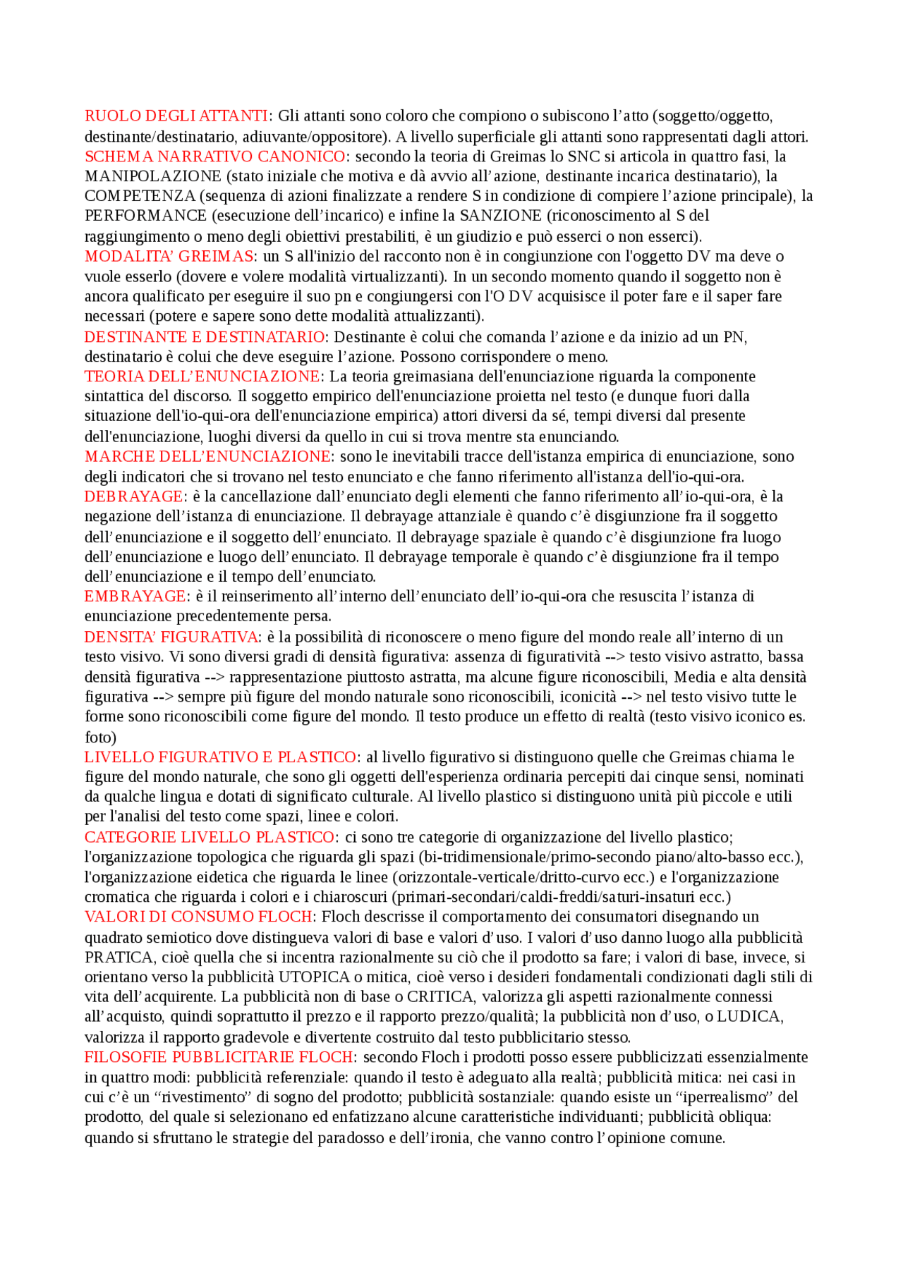 Domande Esame Semiotica 2 Docsity