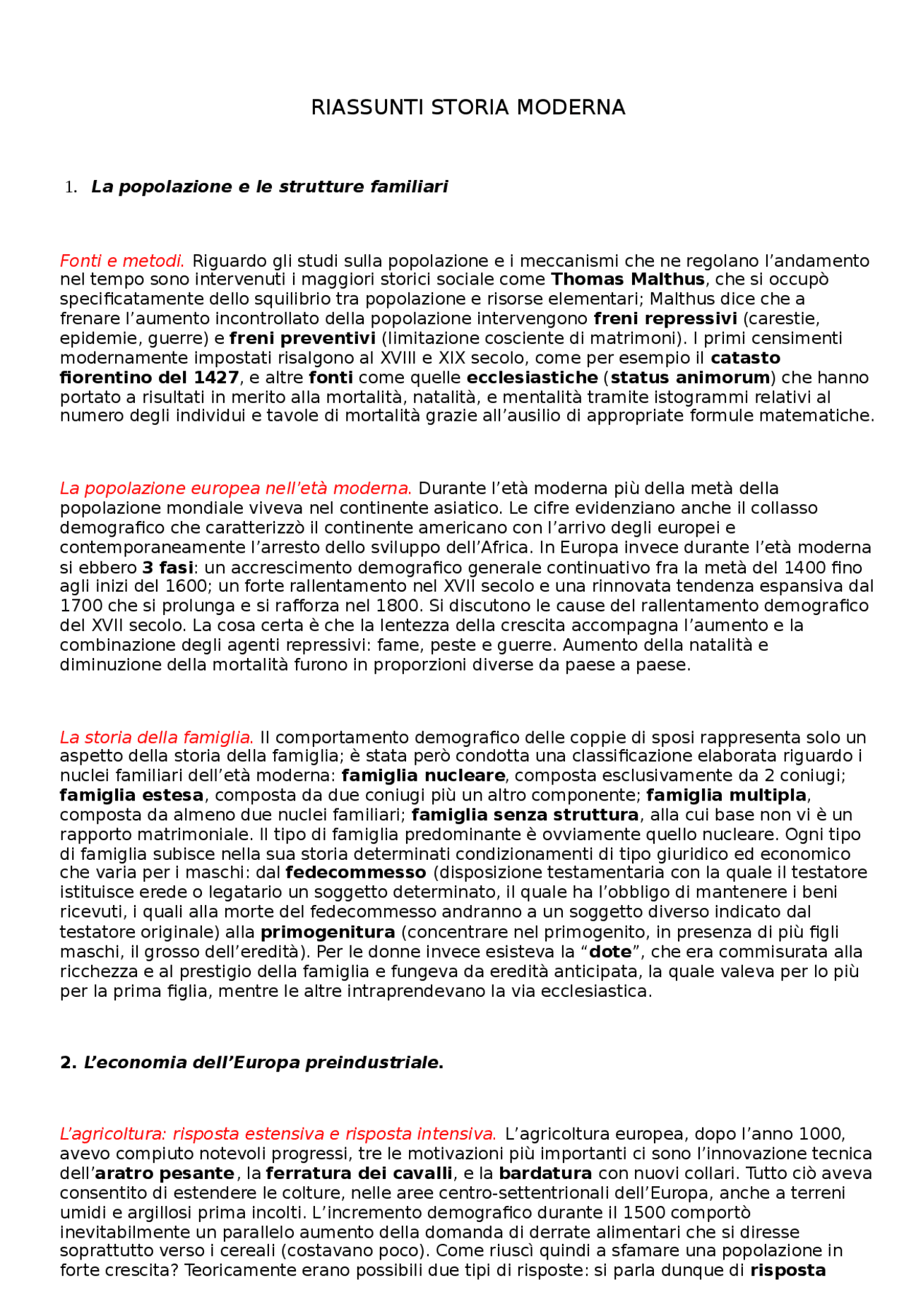 Storia moderna: 1492-1848 (di Carlo Capra) - Docsity