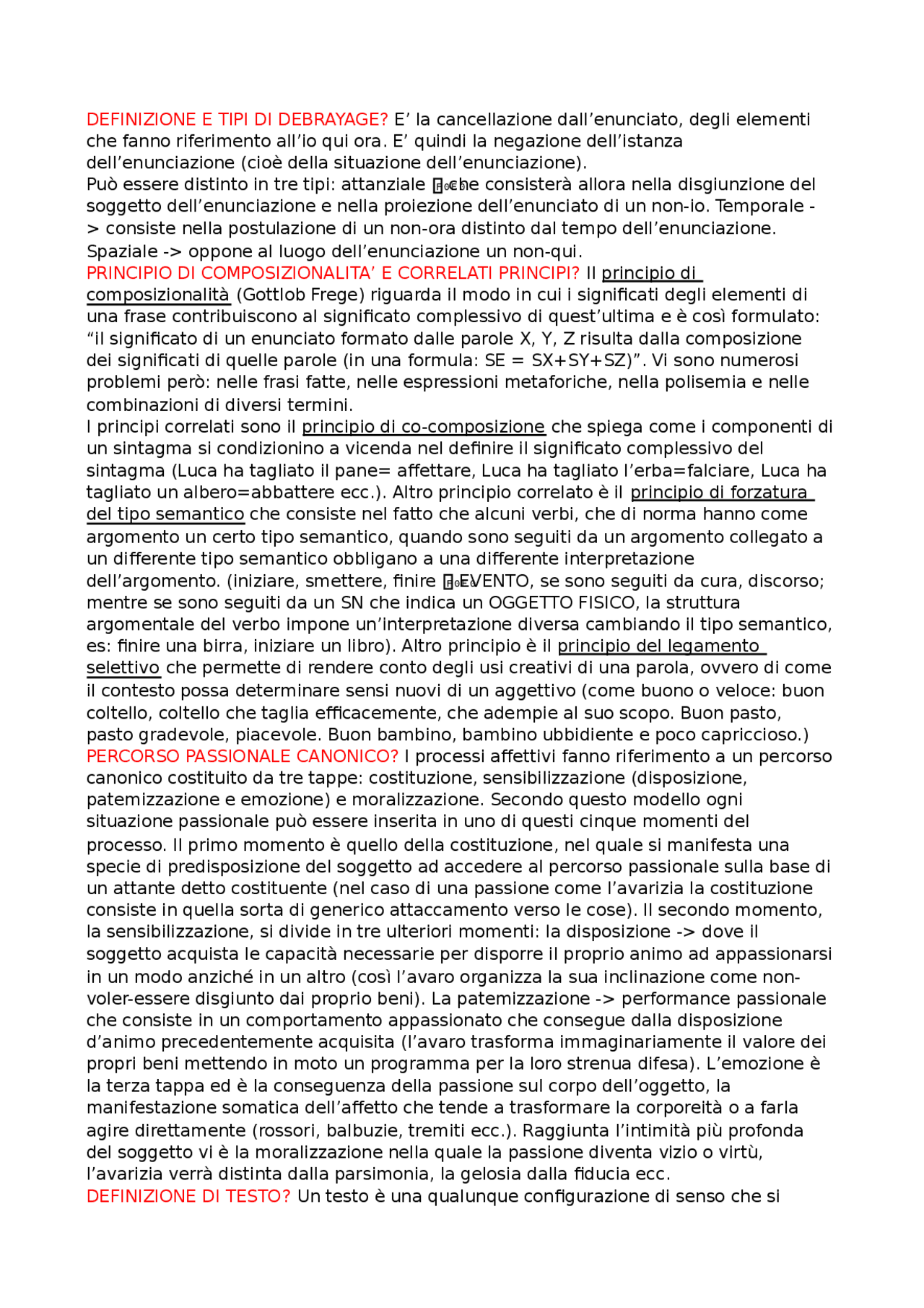 Domande Esame Semiotica 1 Docsity