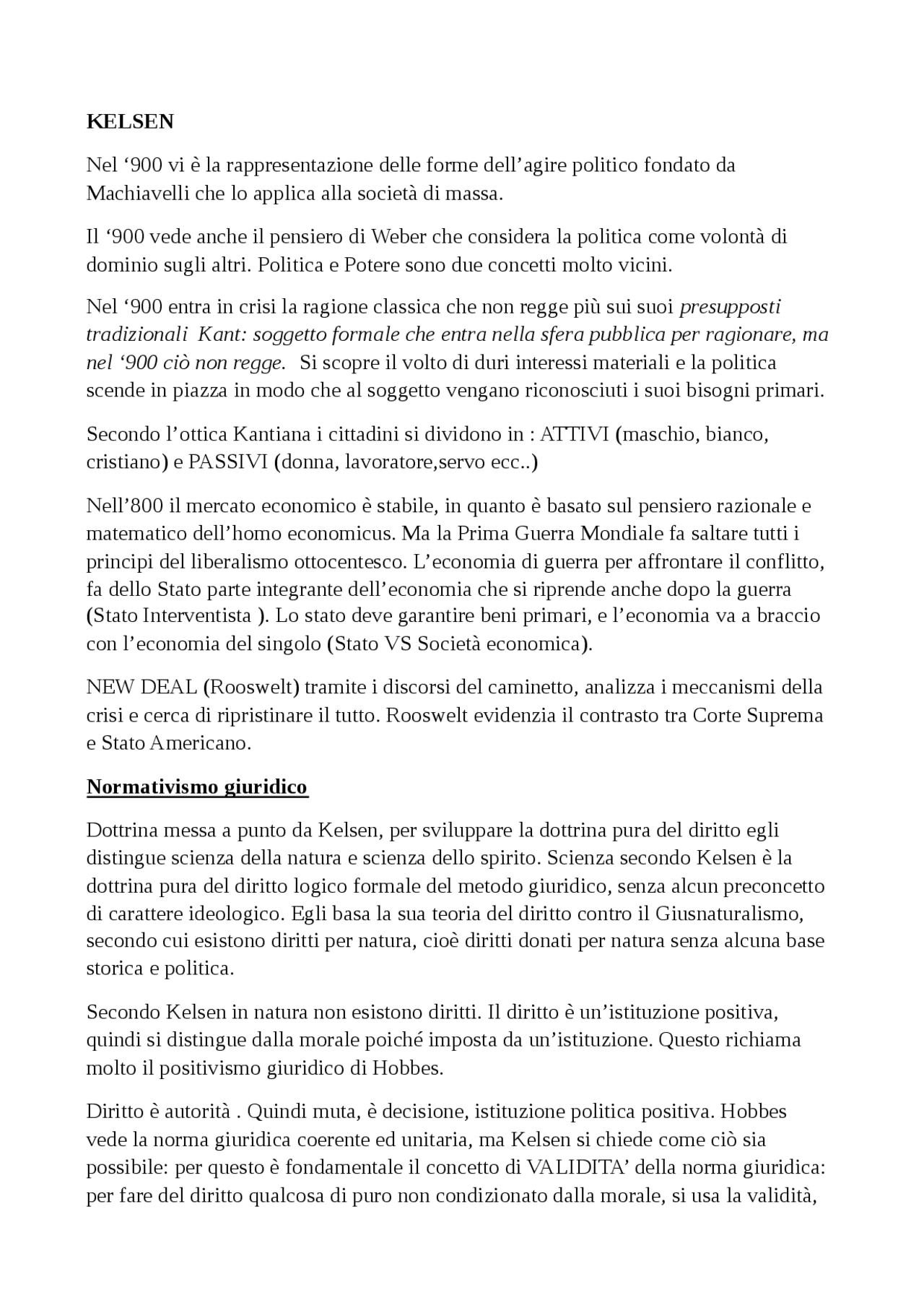 Hans Kelsen Esame Di Michele Prospero Riassunto Docsity