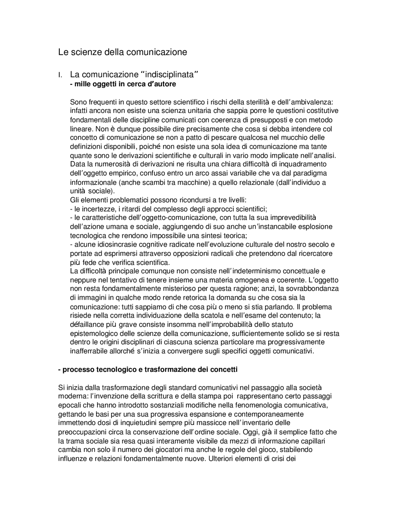 Le Scienze Della Comunicazione Fatelli E Morcellini Docsity