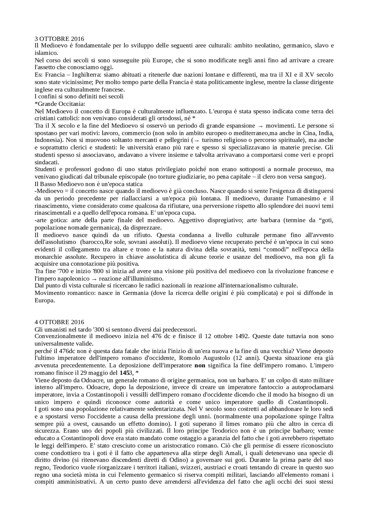 Storia Medievale Basso Prima Parte Docsity