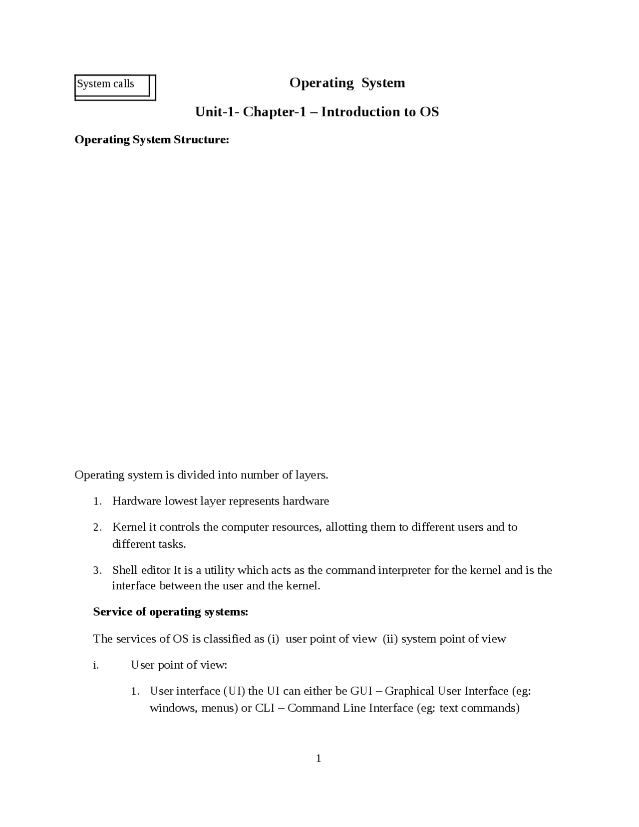 Introduction to Operating System - Docsity
