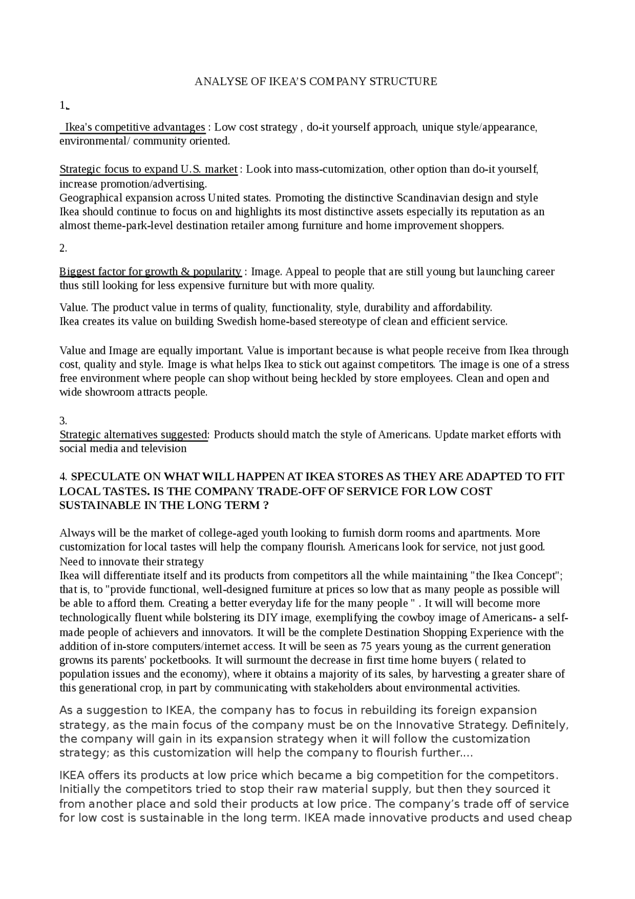 Ikea Corporate Structure Diagram Ikea Management Target Hier