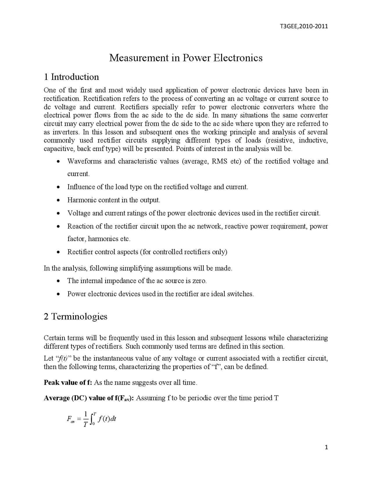 Power Electronics From Itc Docsity