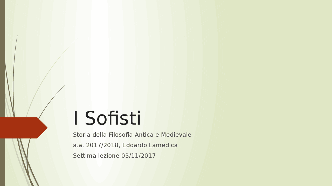 Filosofia: i sofisti - Docsity