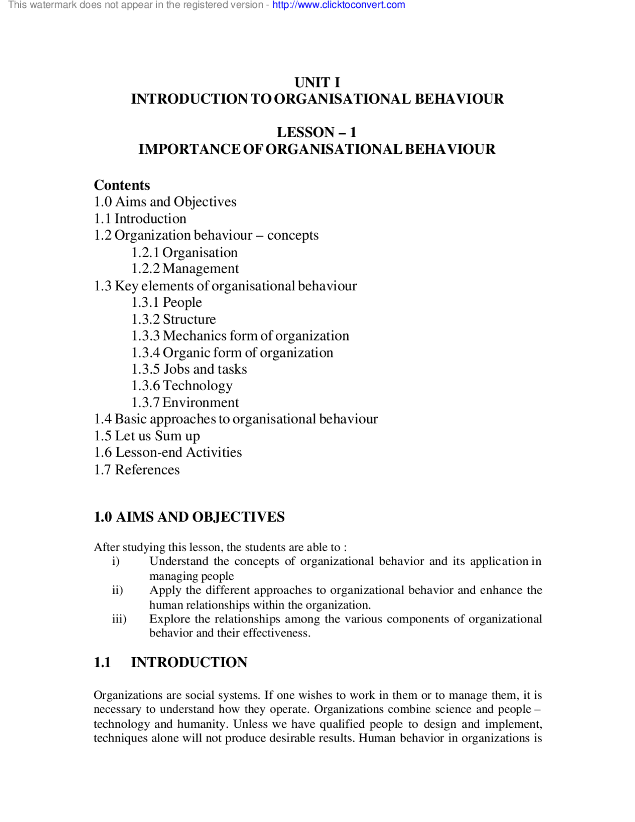 Organisational Behaviour Basic Docsity