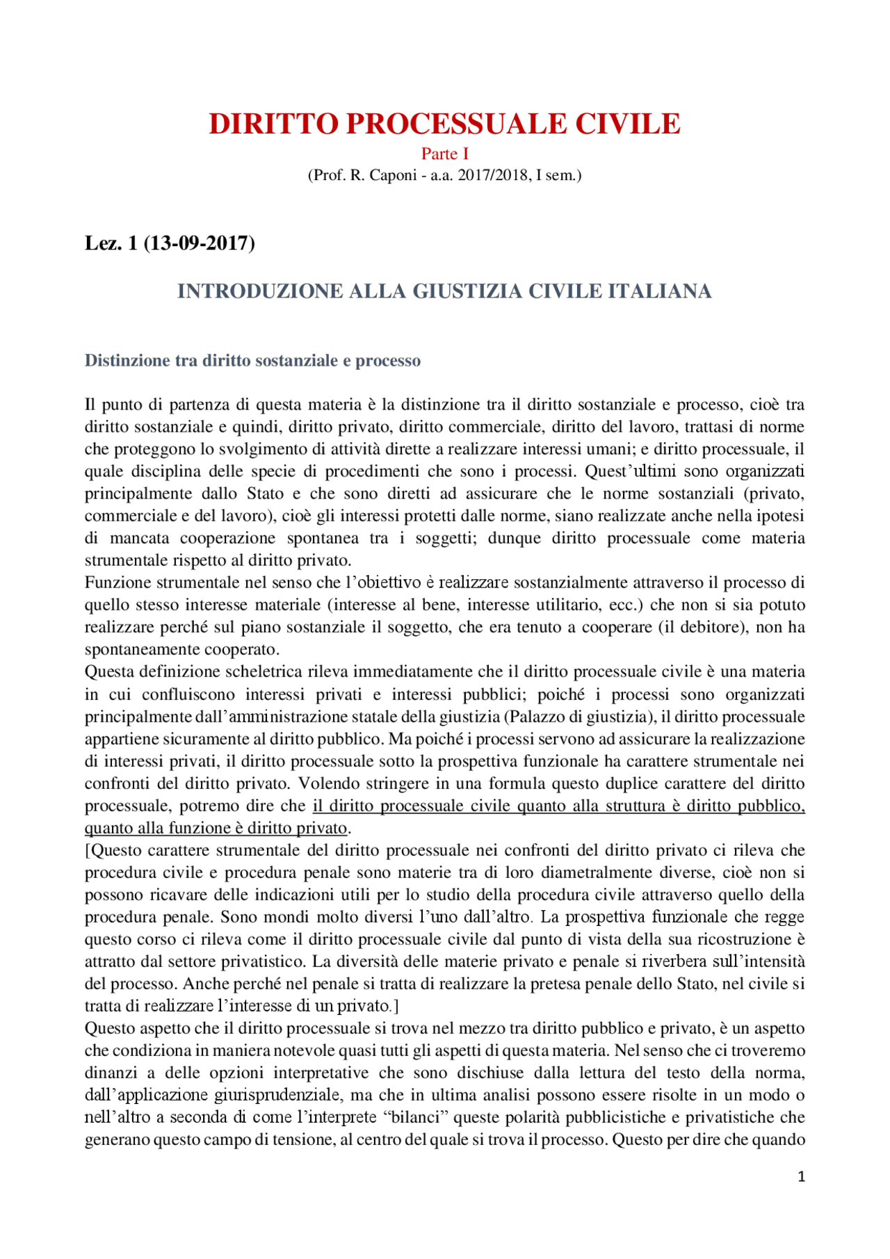 Appunti Diritto Processuale Civile Parte I Docsity