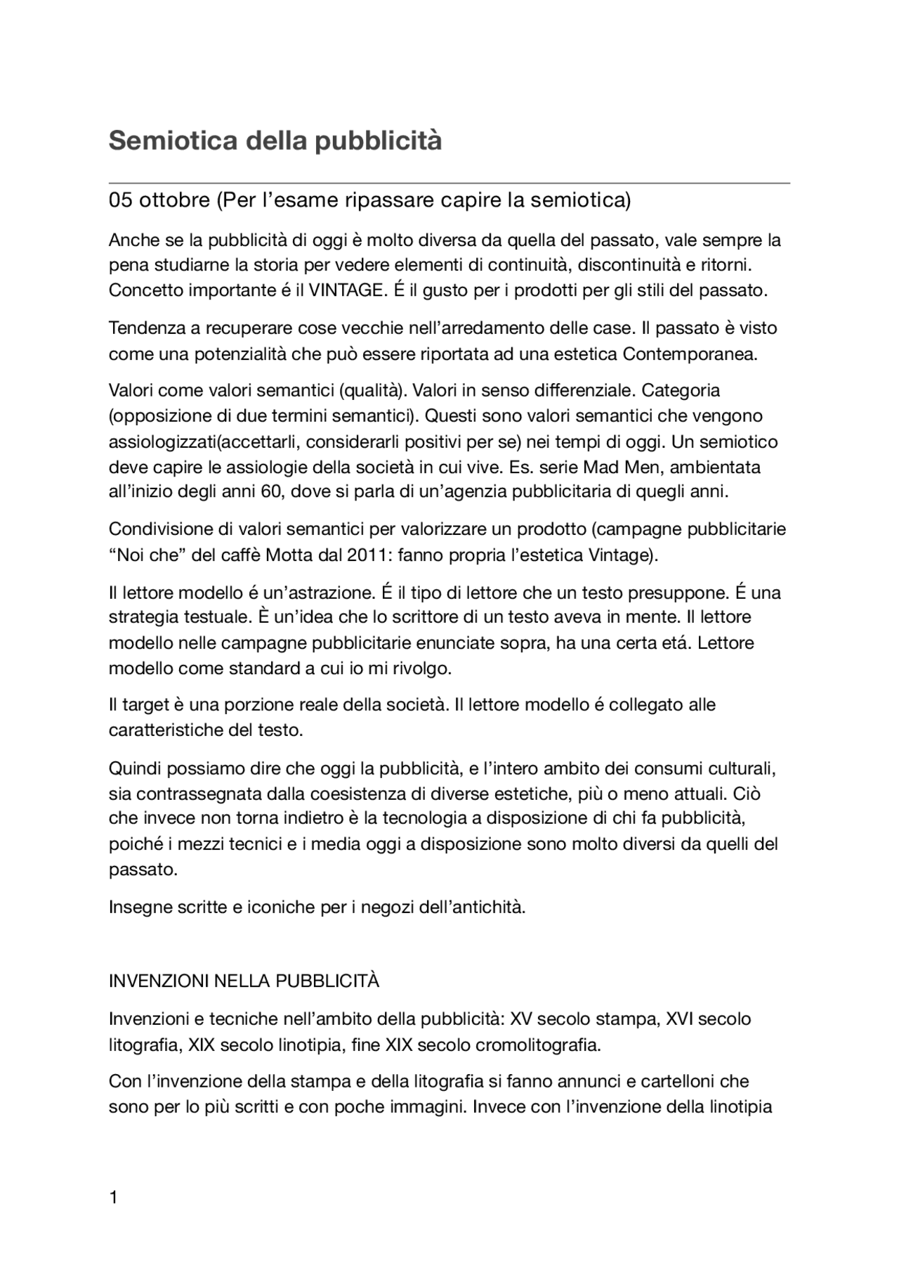 Semiotica Della Pubblicità Docsity