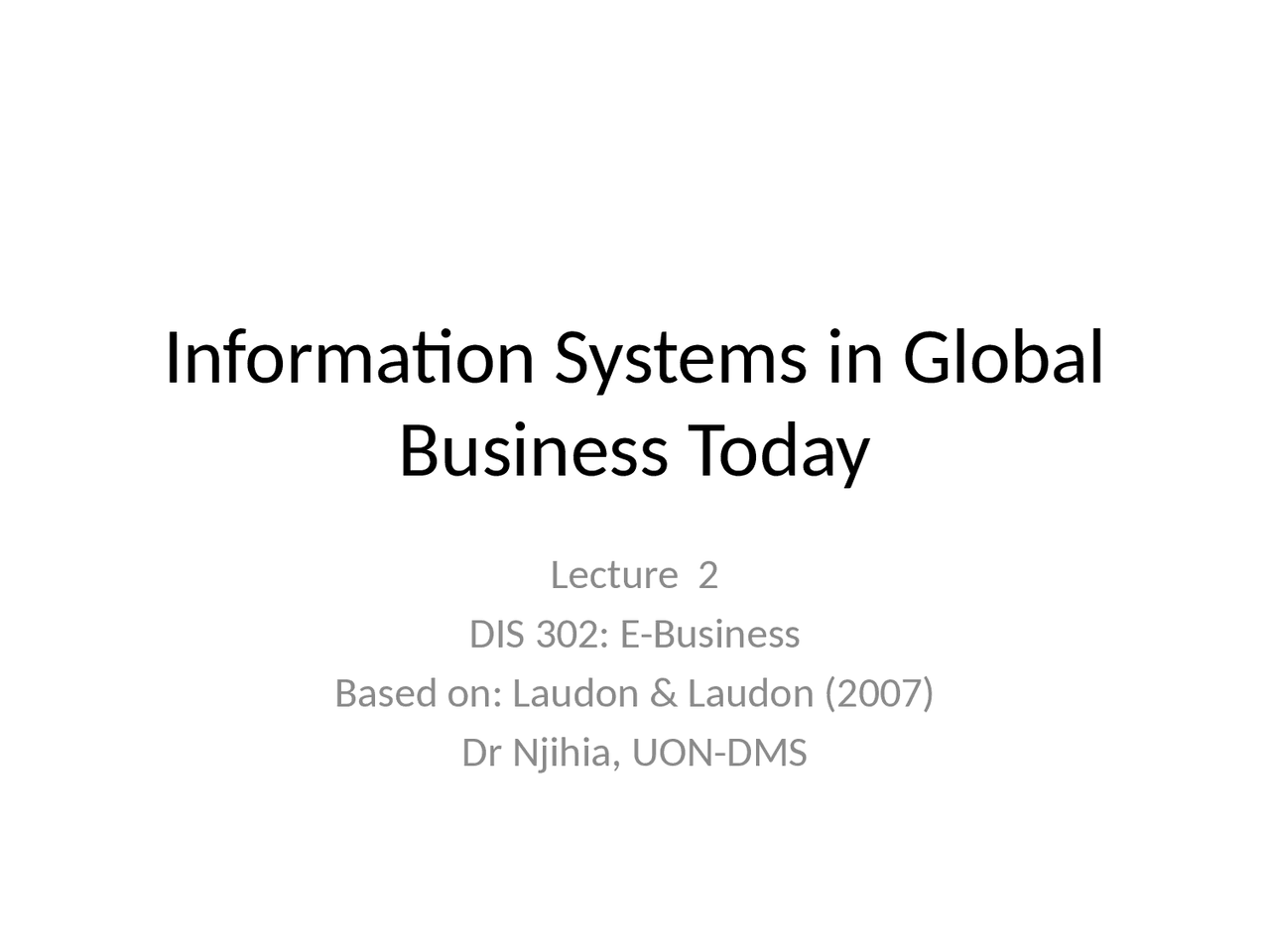 Information Systems Topic 2 Docsity