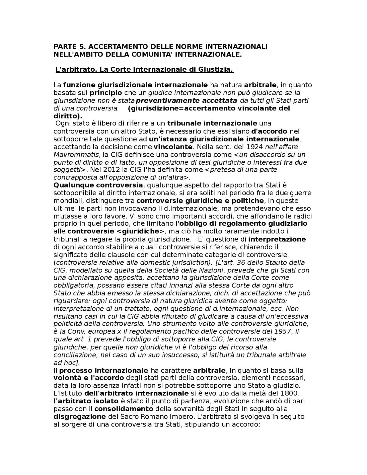Riassunto Diritto Internazionale Parte 5 B Conforti 2018 Docsity