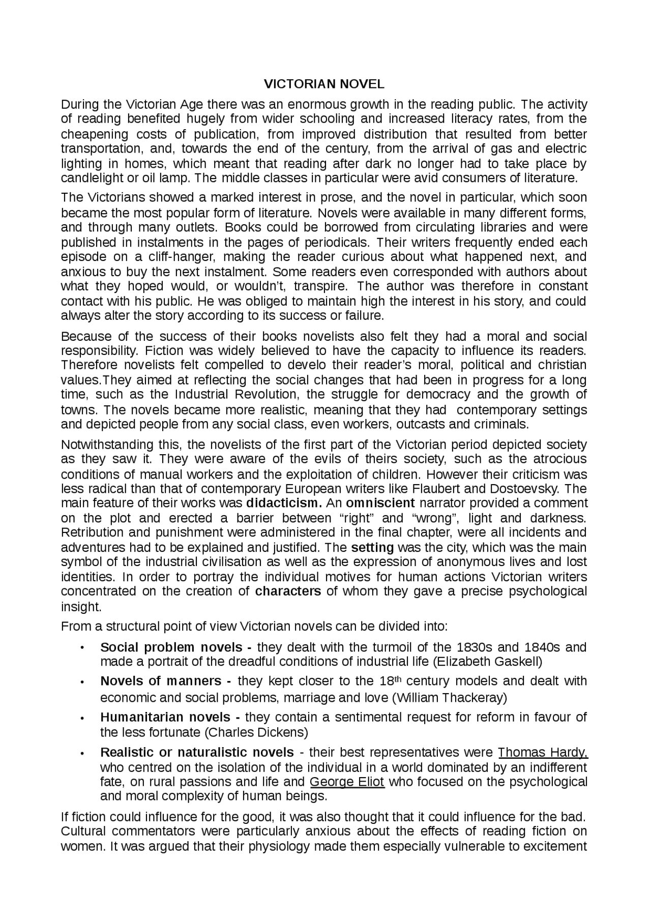 structure-of-victorian-novel-appunti-di-inglese-docsity