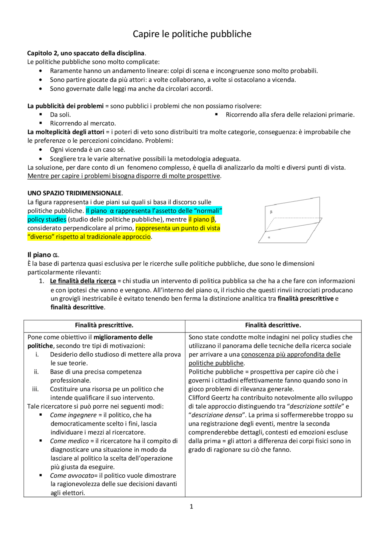 Politiche Pubbliche Cap 2 Regonini Scienze Politiche Unimi Docsity