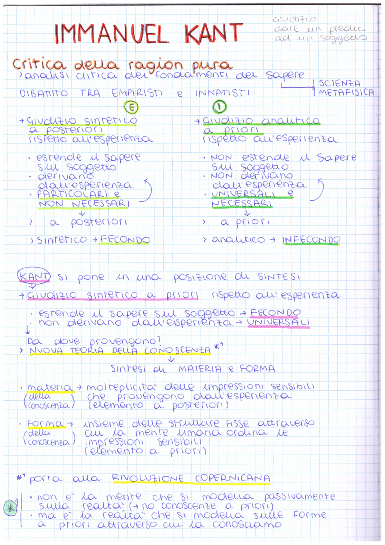 Kant Critica Della Ragion Pura Docsity