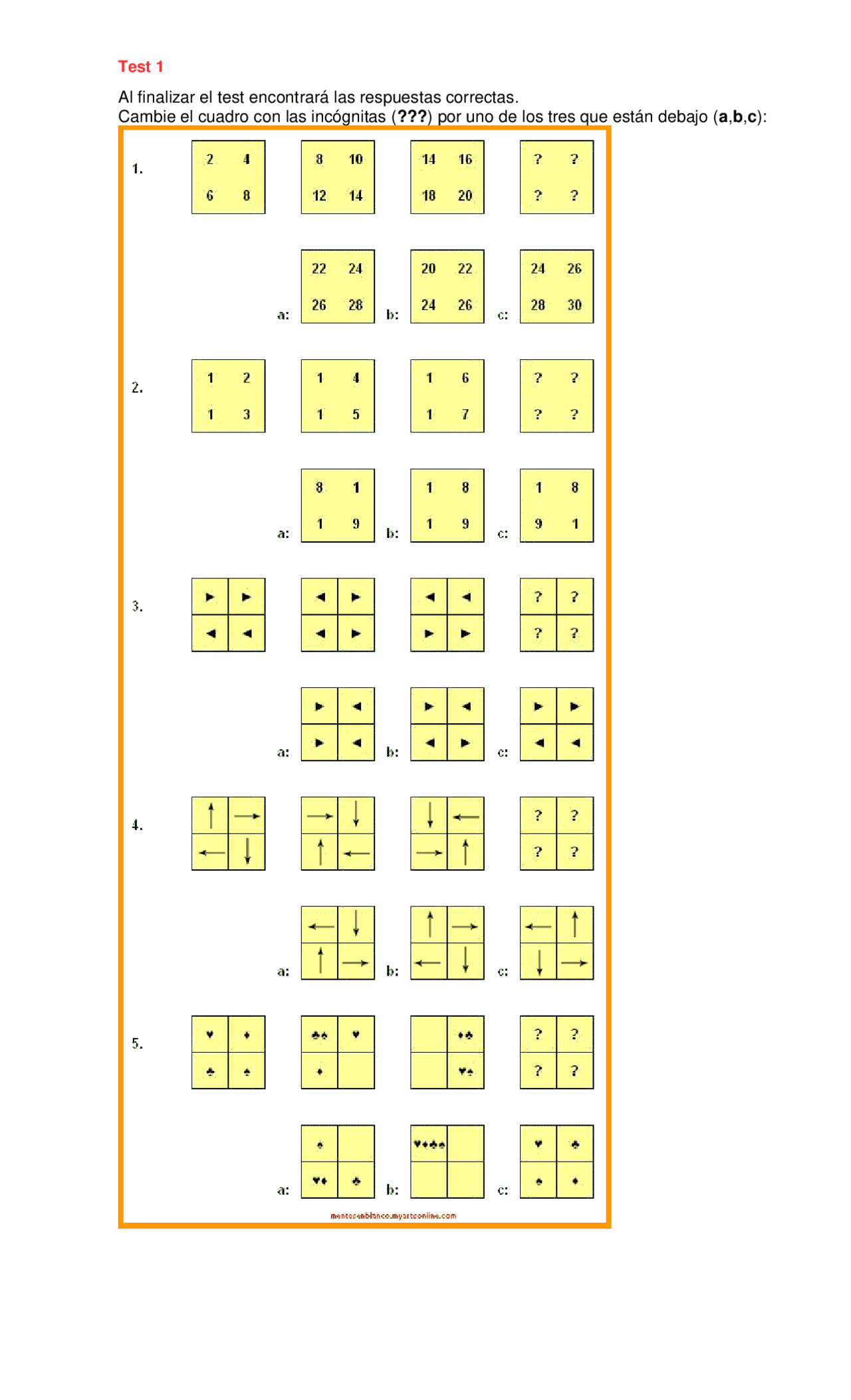 Ejercicios de Razonamiento abstracto - Docsity