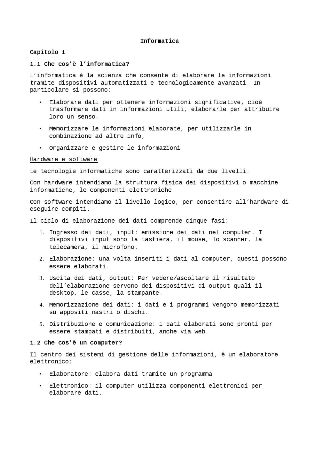 Informatica di base, Agostino Marengo | Dispense di Elementi di ...