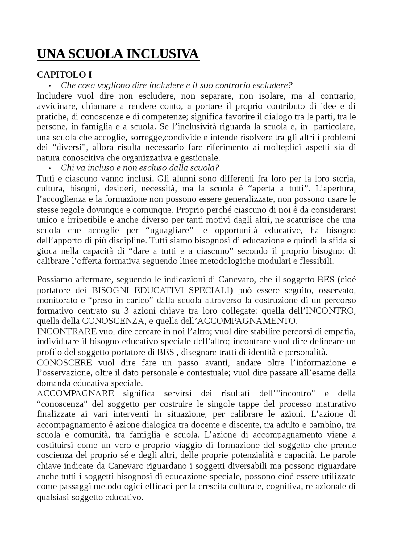 Una Scuola Inclusiva Docsity