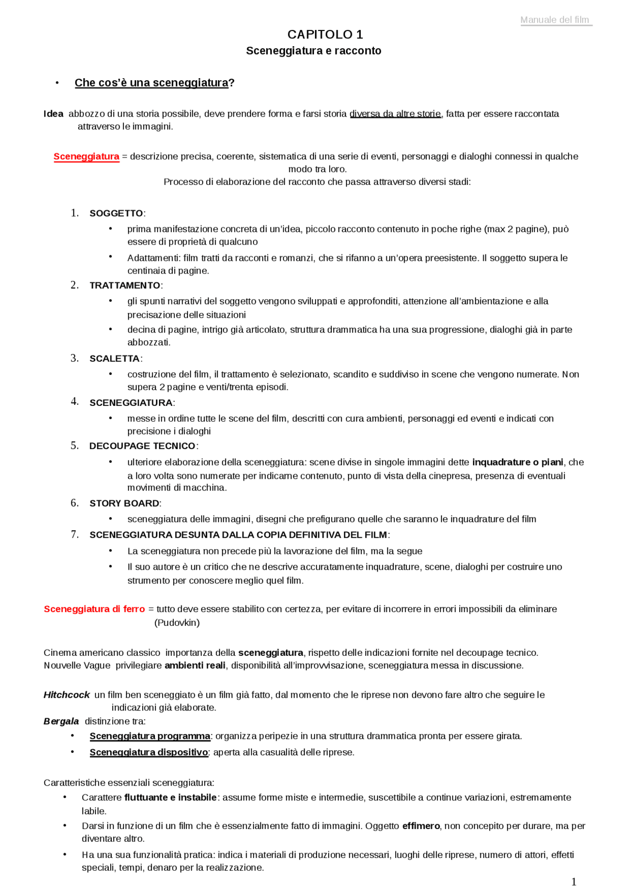 Manuale Del Film G Rondolinod Tomasi Riassunto Completo Docsity