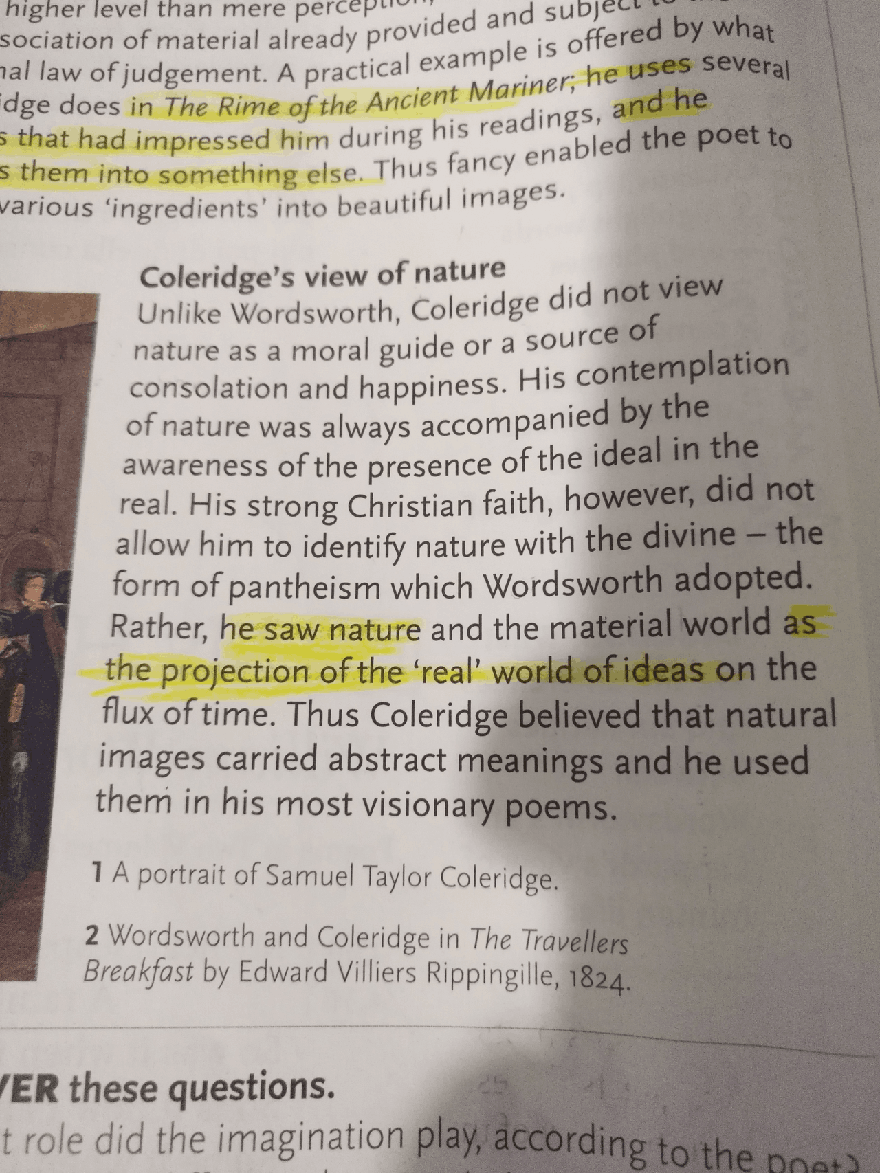 Coleridges View Of Nature Docsity