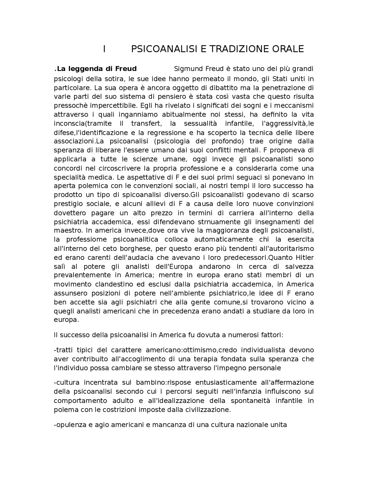 Freud E I Suoi Seguaci Prima Parte Docsity