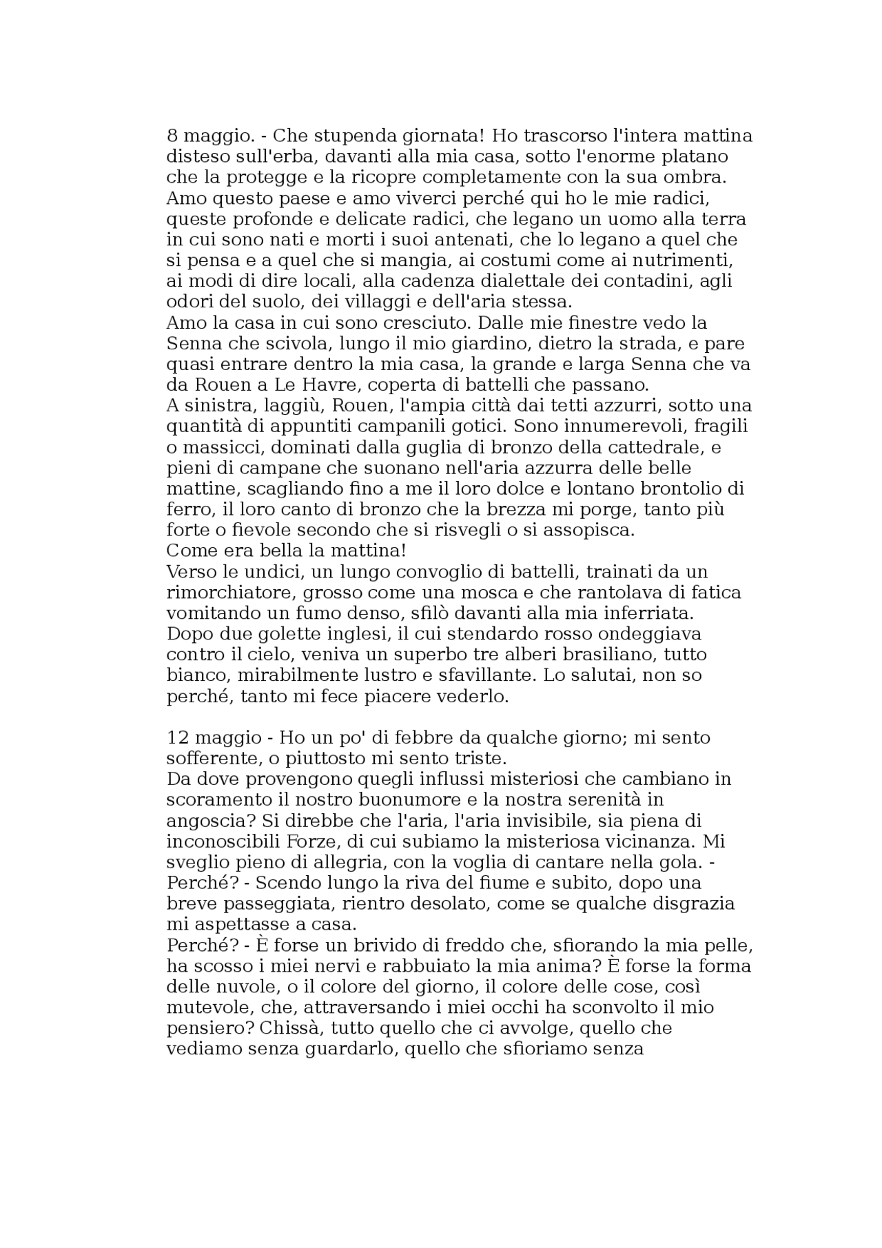 Traduzione Maupassant Docsity