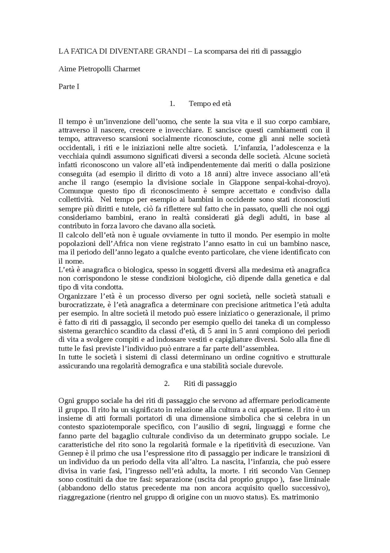 La Fatica Di Diventare Grandi Docsity