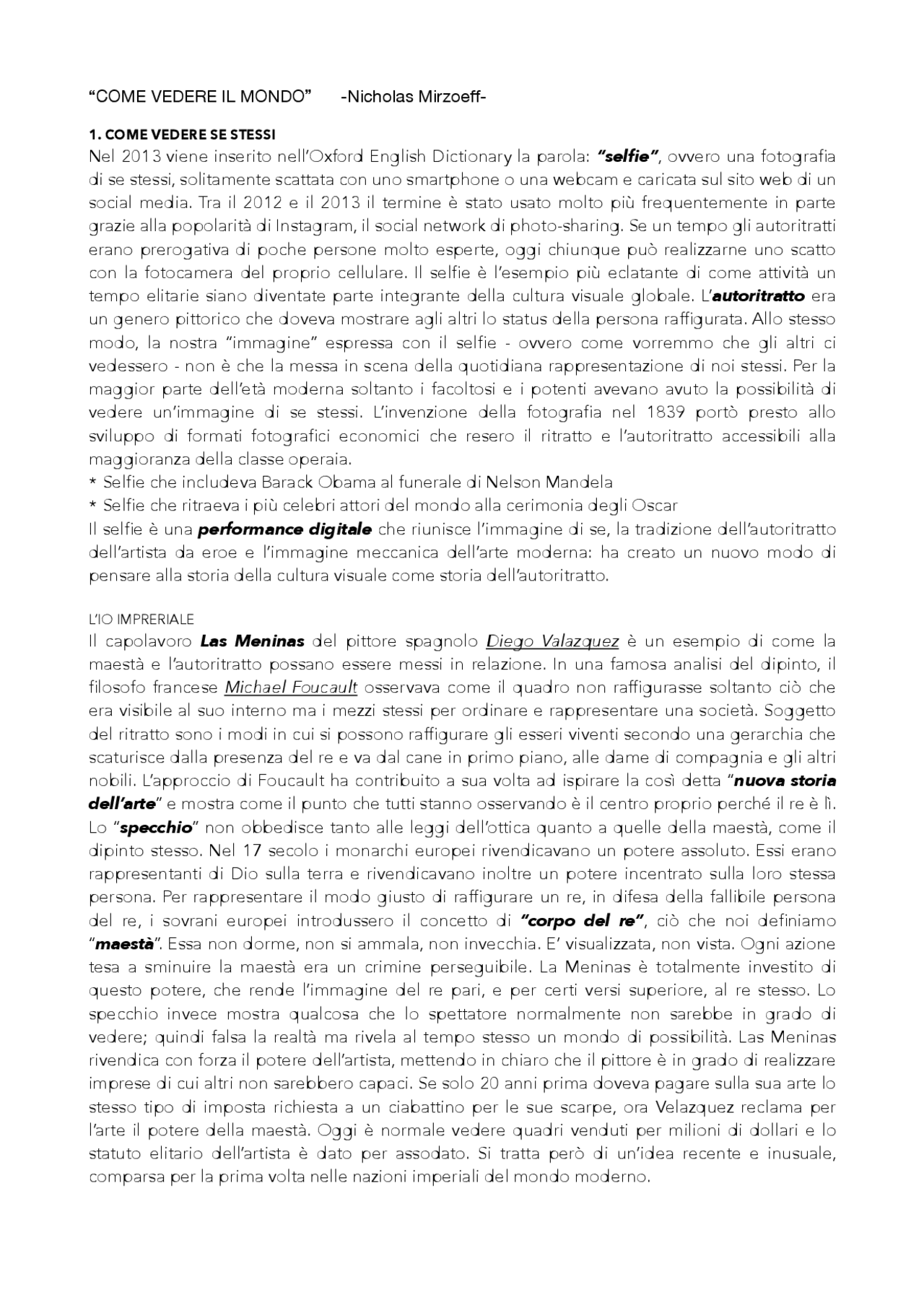 Sintesi Come Vedere Il Mondo Nicholas Mirzoeff Sintesi Del Corso Di
