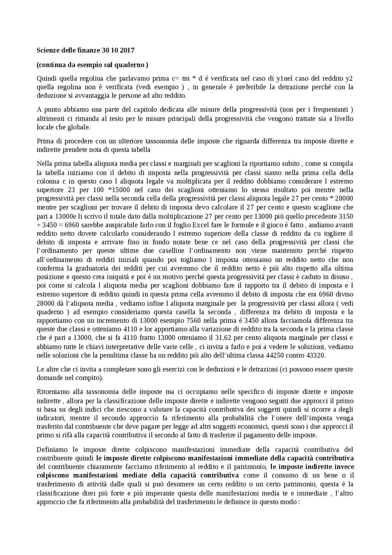 Appunti Scienze Delle Finanze Docsity