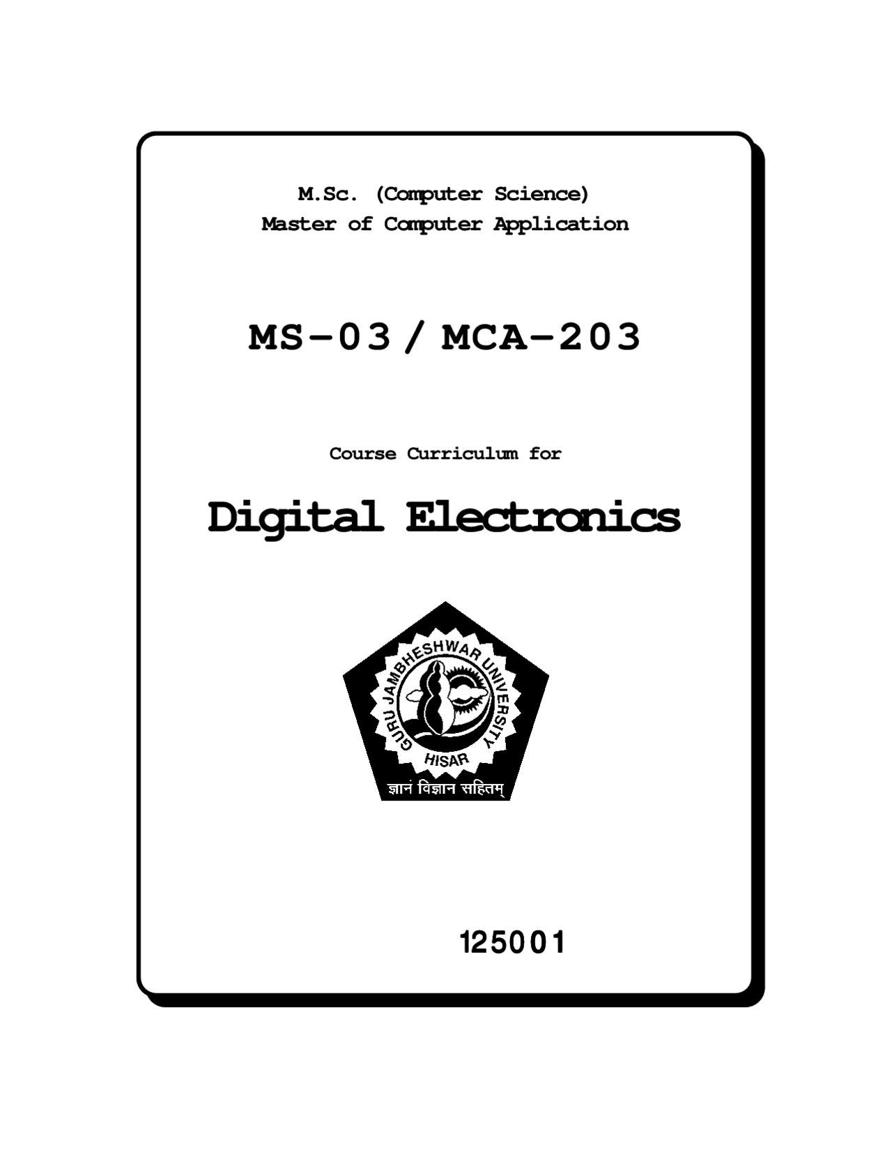 Digital Electronics Course Curriculum Docsity
