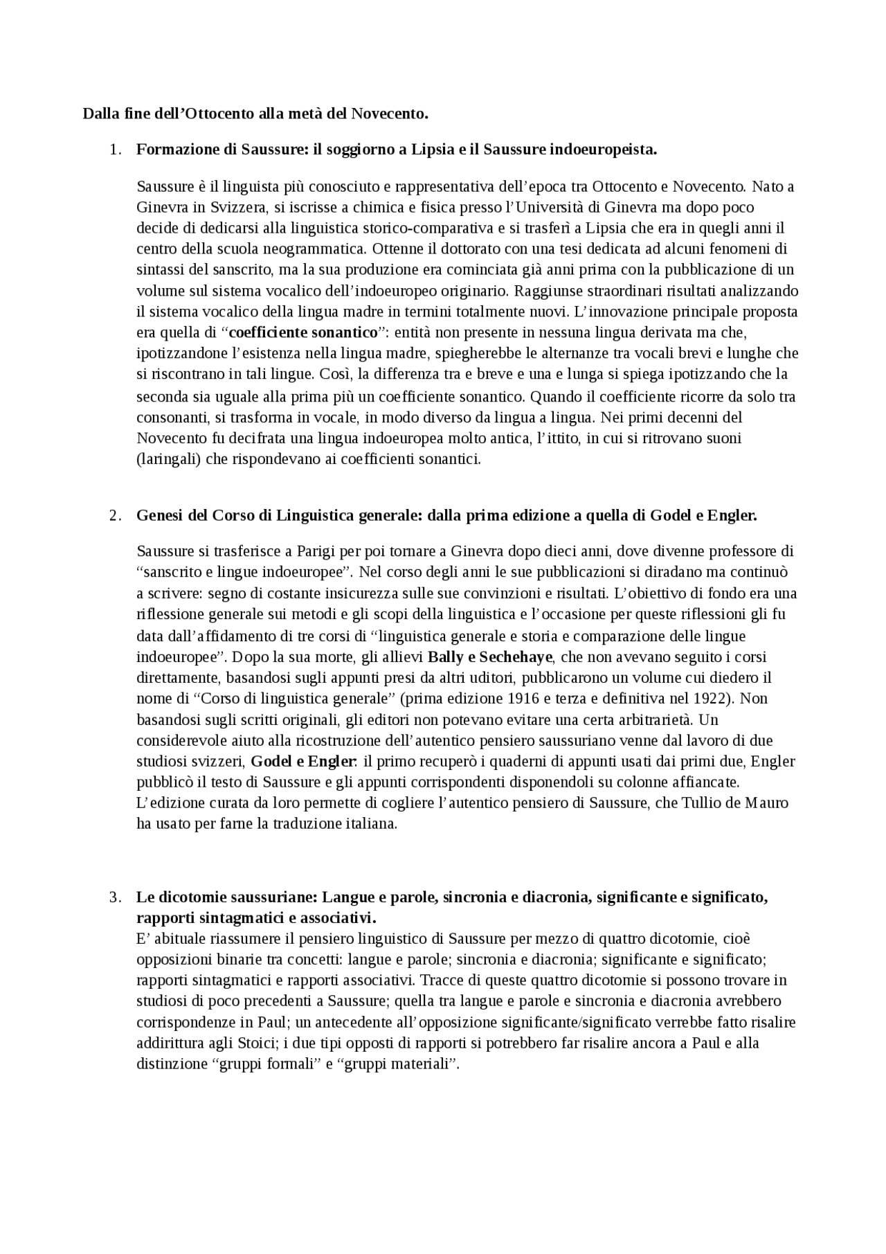 Due Secoli Di Pensiero Linguistico Strutturalismo Docsity