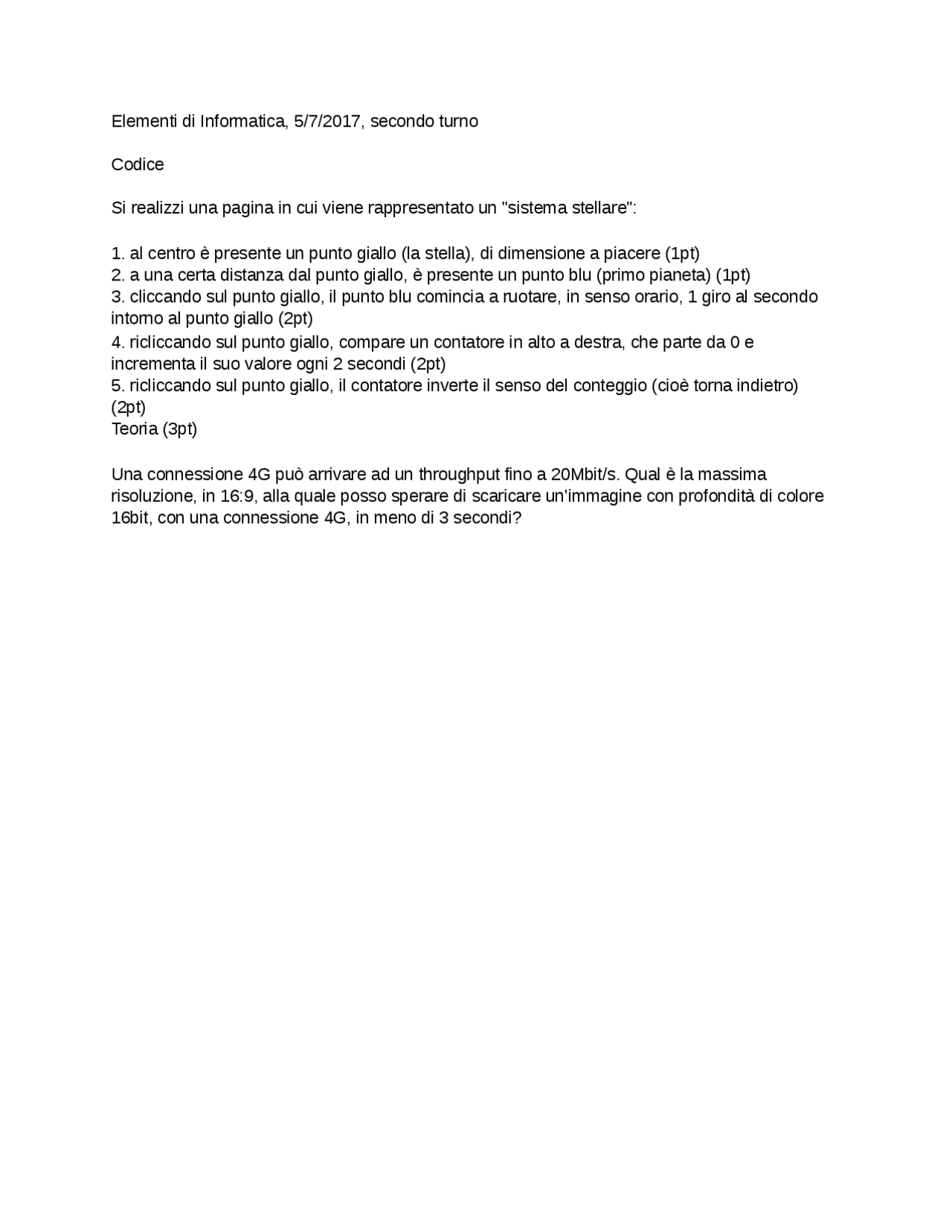 Esame Elementi Di Informatica 2017 Docsity