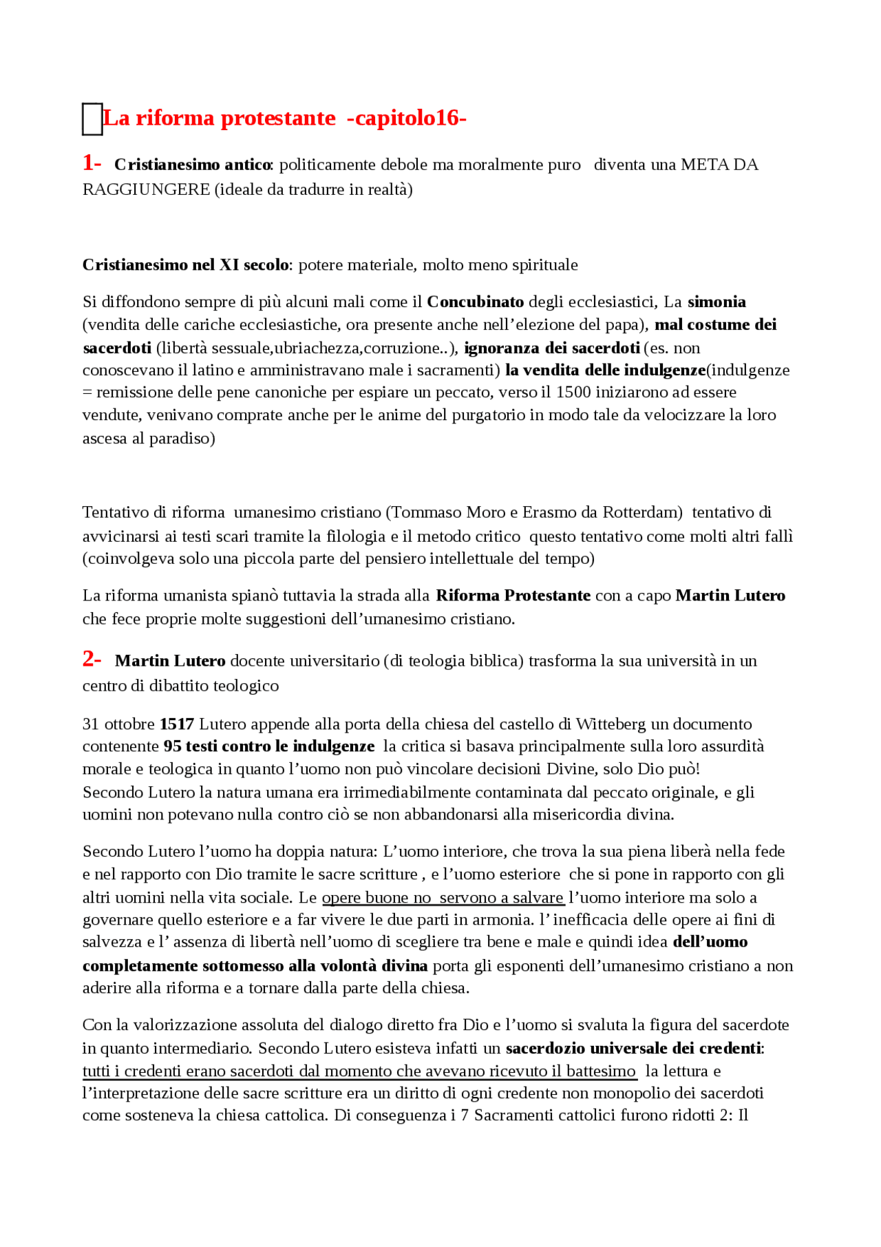 Schemi Di Storia Rifoorma Protestante E Iniziativa Cattolica Schemi