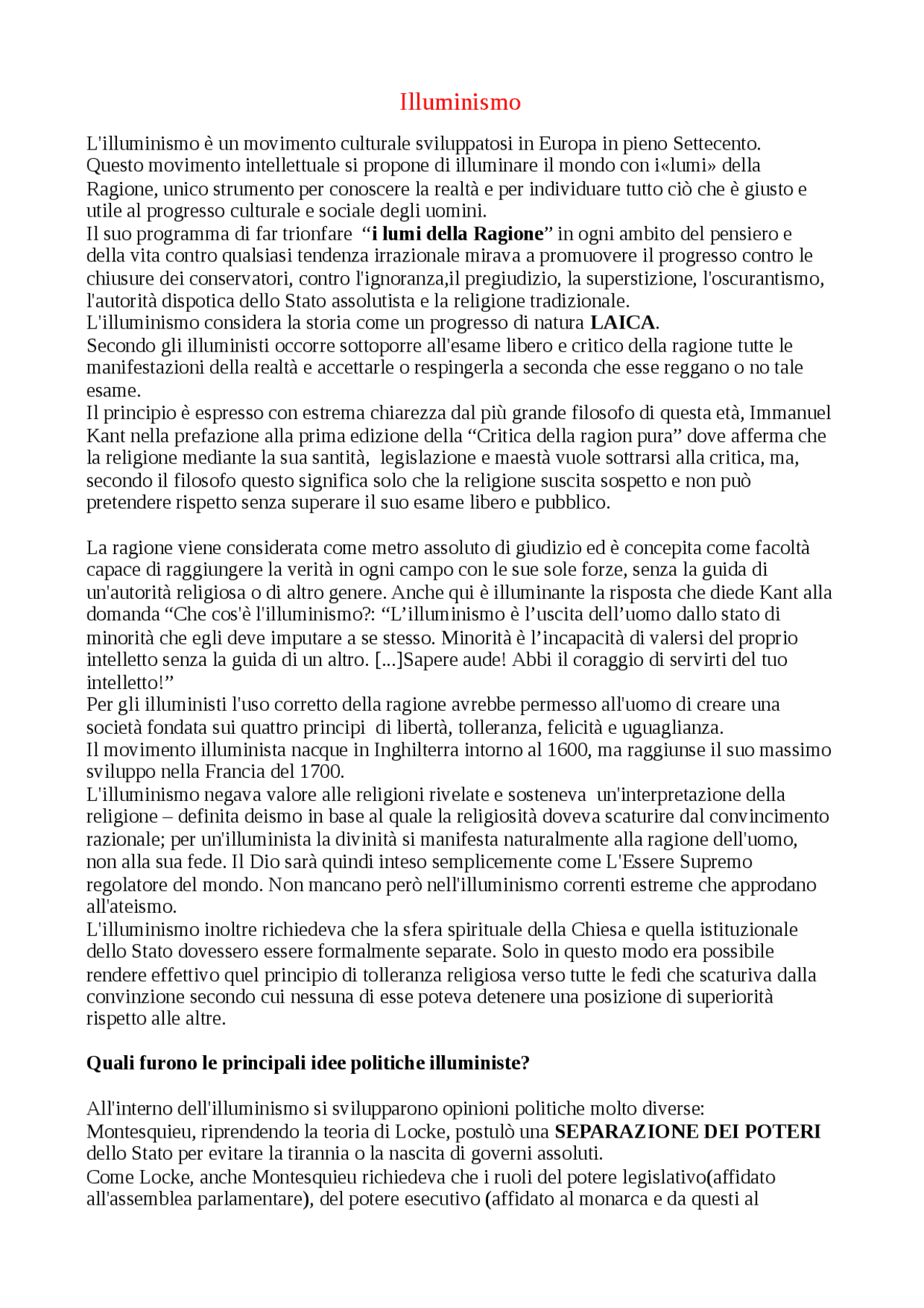 Appunti Universitari Di Storia Sullilluminismo Docsity